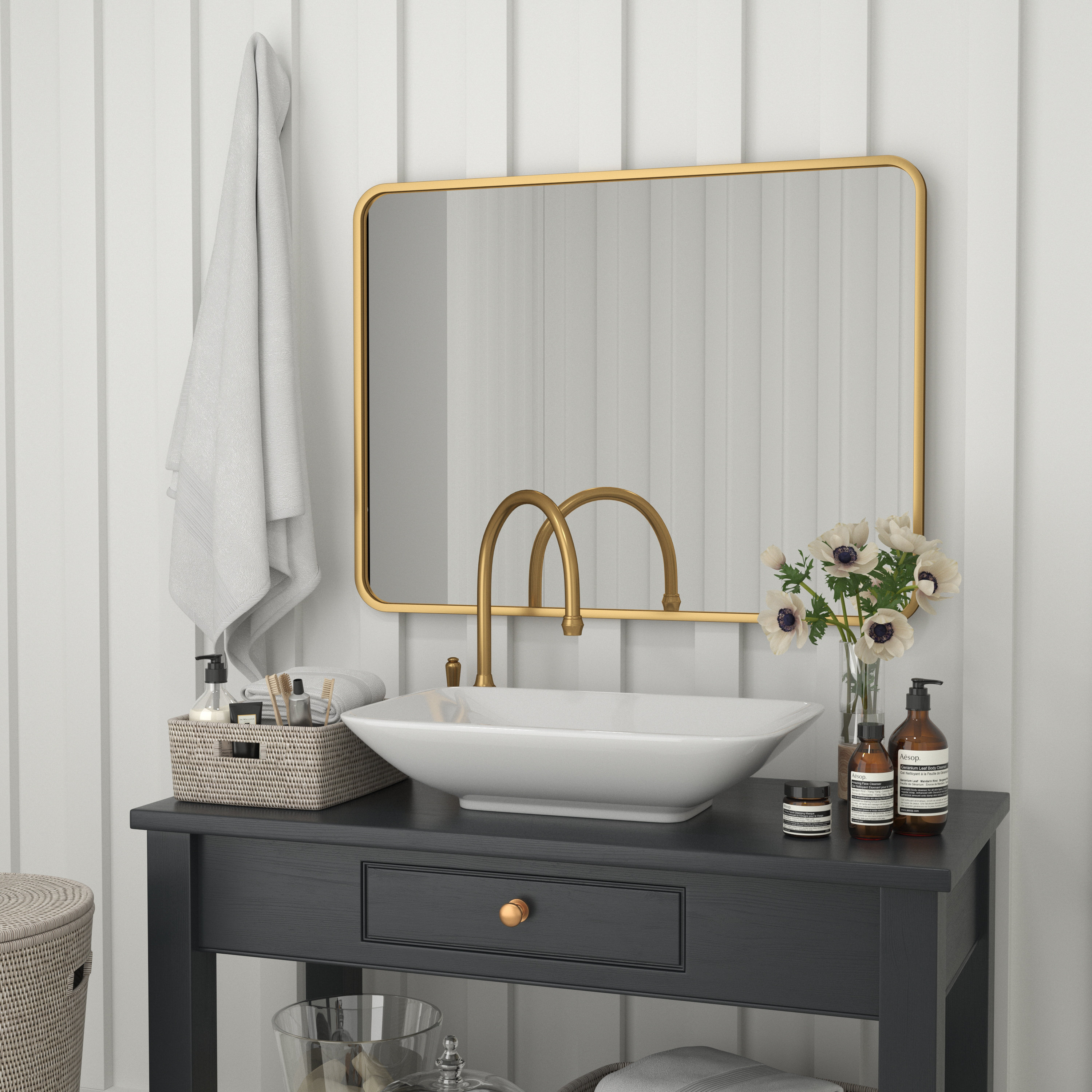 Mercer41 Arelly Wall Mount Shatterproof Rectangular Accent Wall Mirror ...