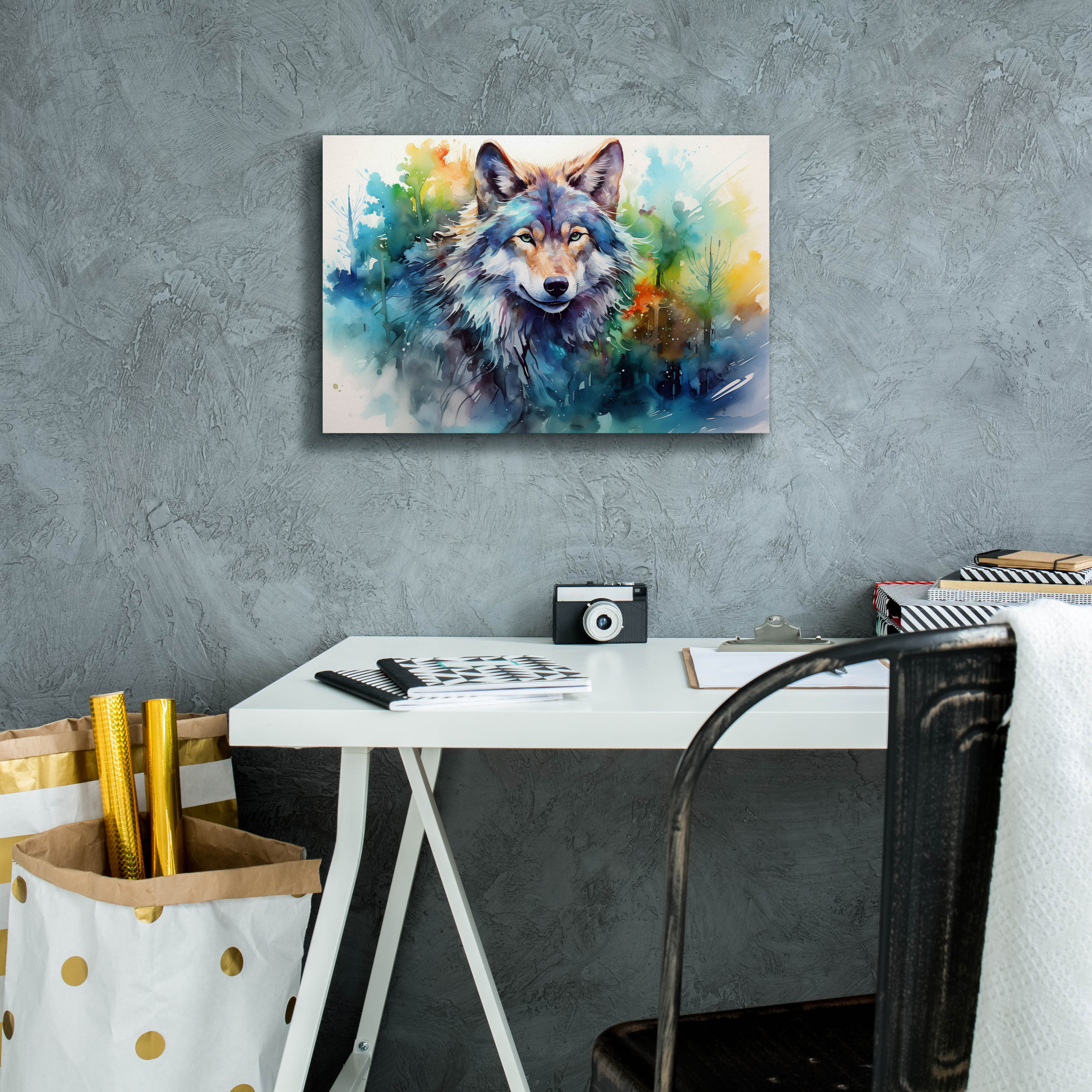 Epic Graffiti 'Wild Life Of Predators In Watercolor 6' by Momart Canvas ...