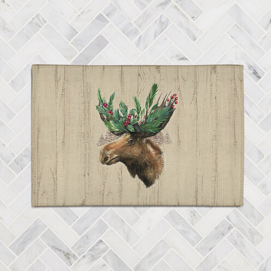 Laural Home Holiday Moose Holiday Moose Chenille Rug | Wayfair