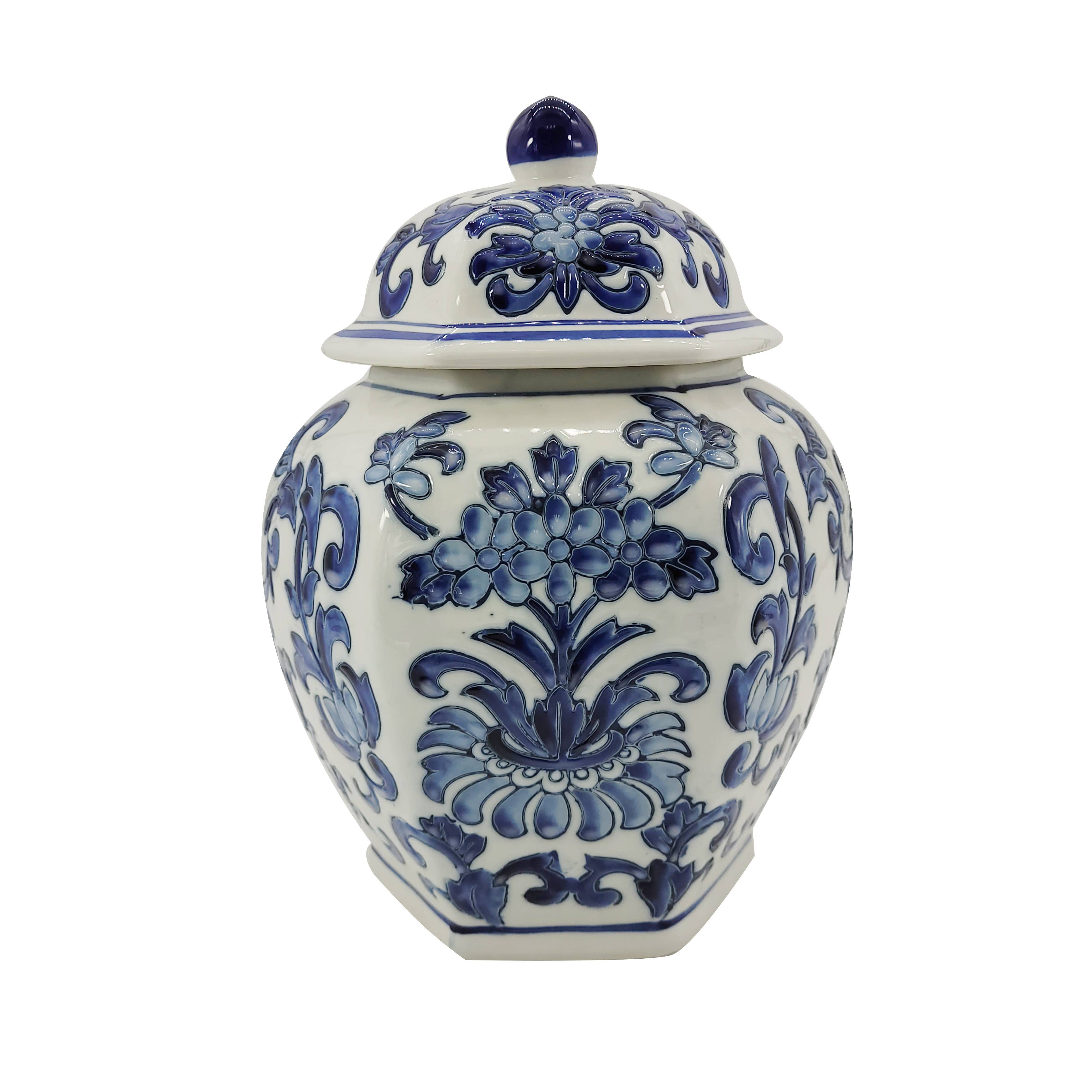 Charlton Home® Abdulahi Blue/White 11.81" Porcelain China Ginger Jar ...