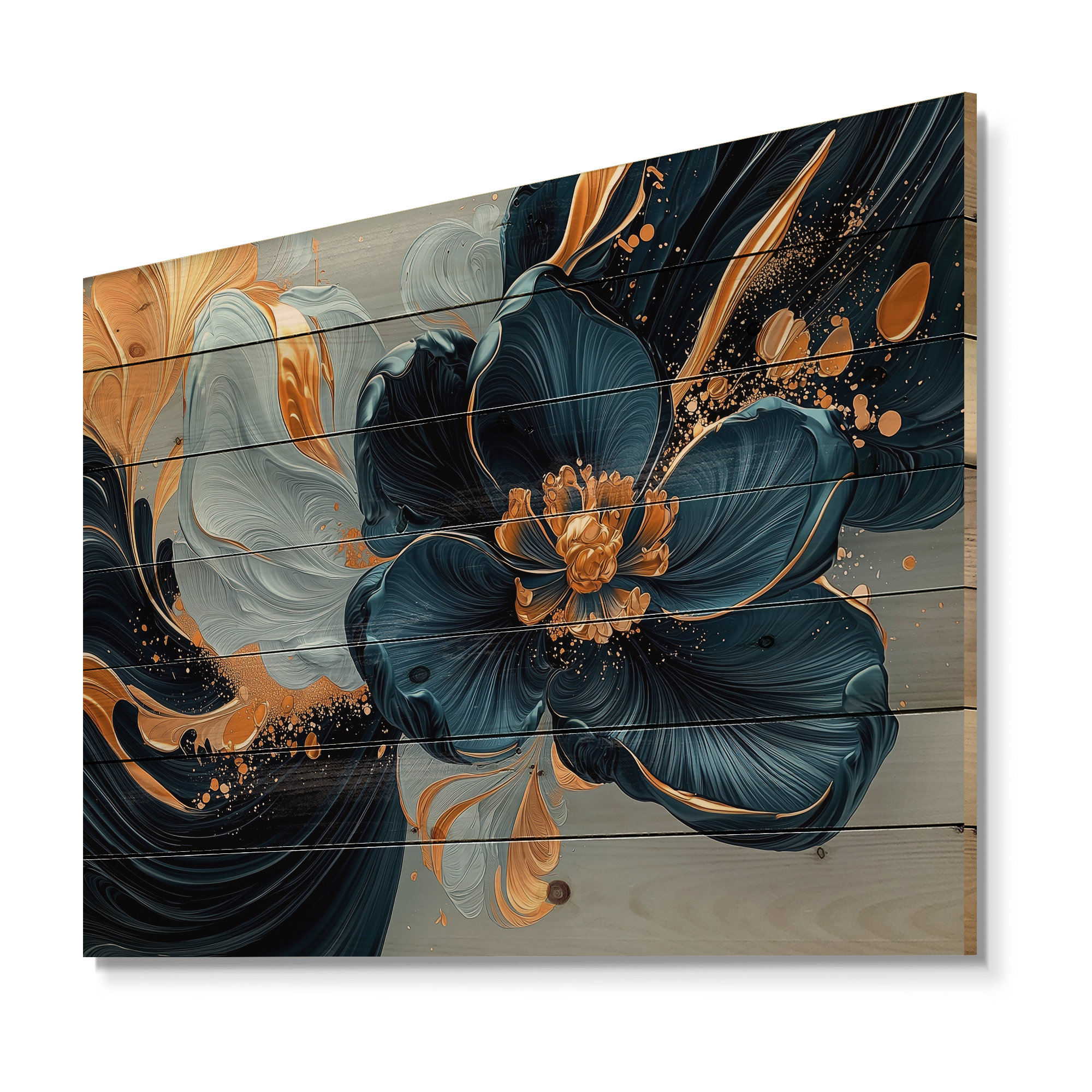 Ophelia & Co. Golden Arrangement Blue Velvet Daisies Ink I - Buttercups ...