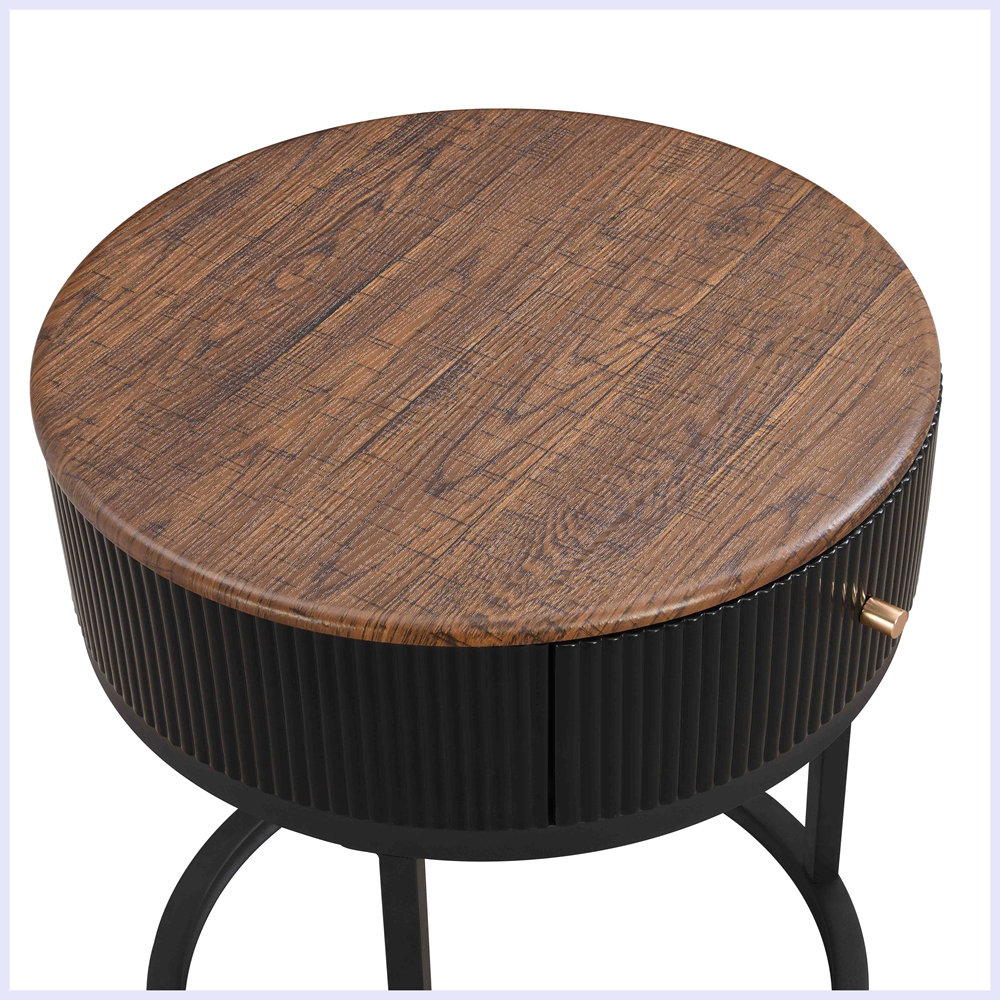 Mercer41 Modern Round Side Table with storage | Wayfair