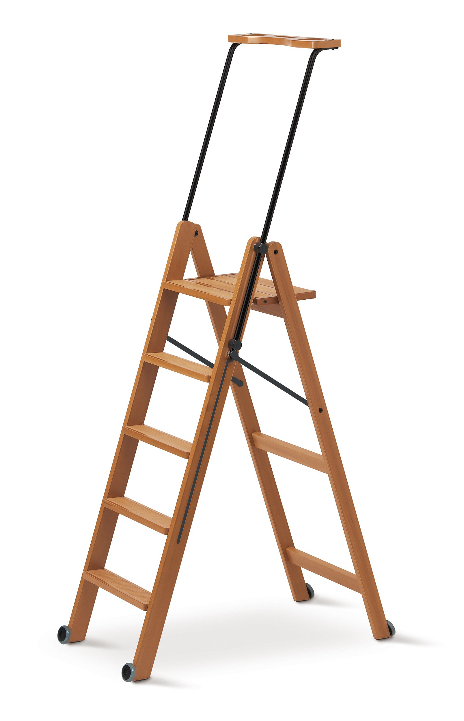 Union Rustic Bella 5.97 ft Wood Step Ladder with 265 lb. Load Capacity ...