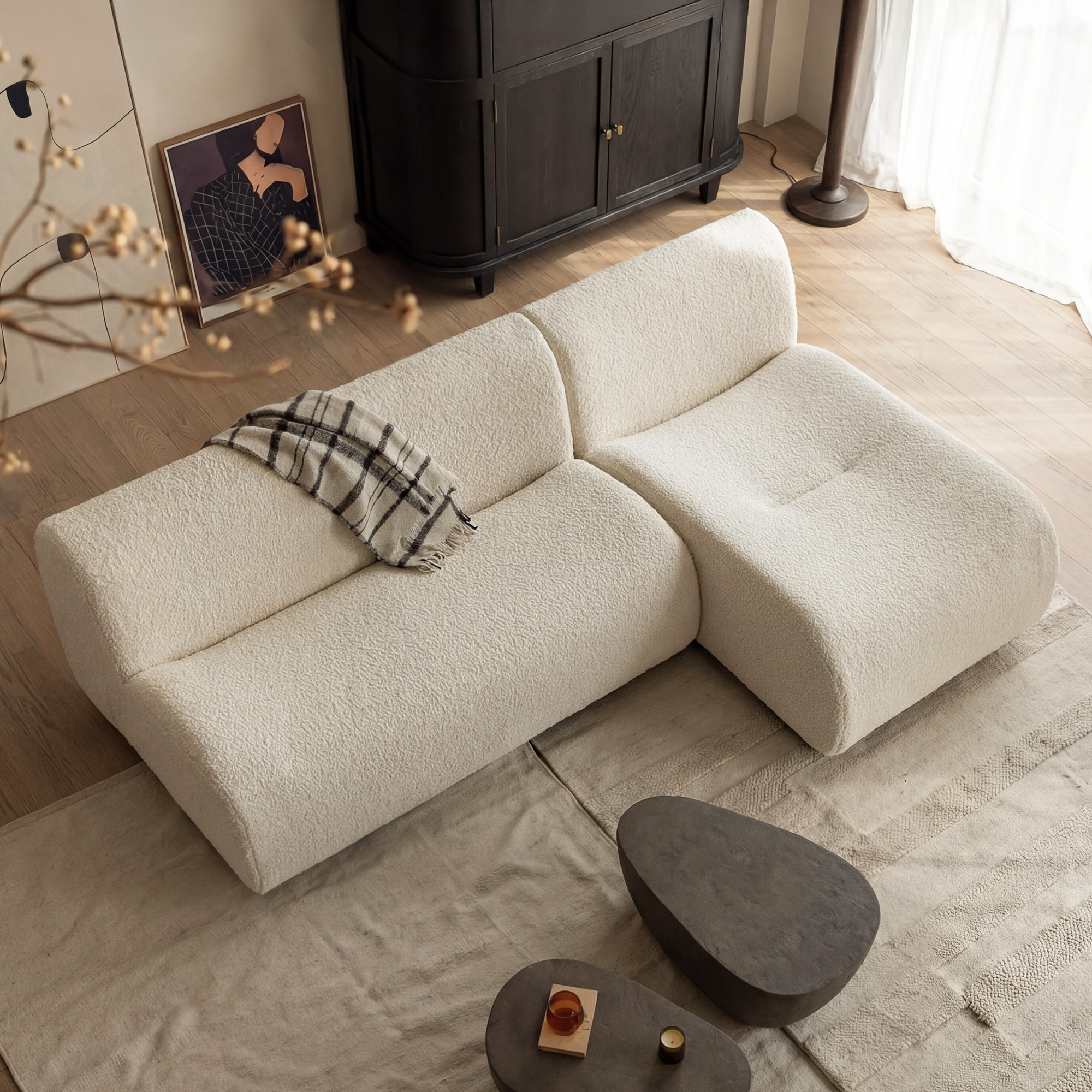 Latitude Run® Boneless Sectional 3 Seater Sofa With Chaise, Reversible ...