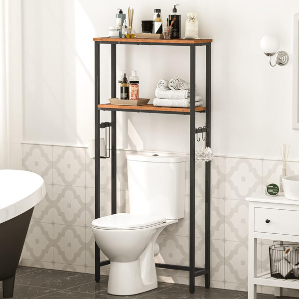 17 Stories Sayvion Freestanding Over-the-Toilet Storage with Hooks ...