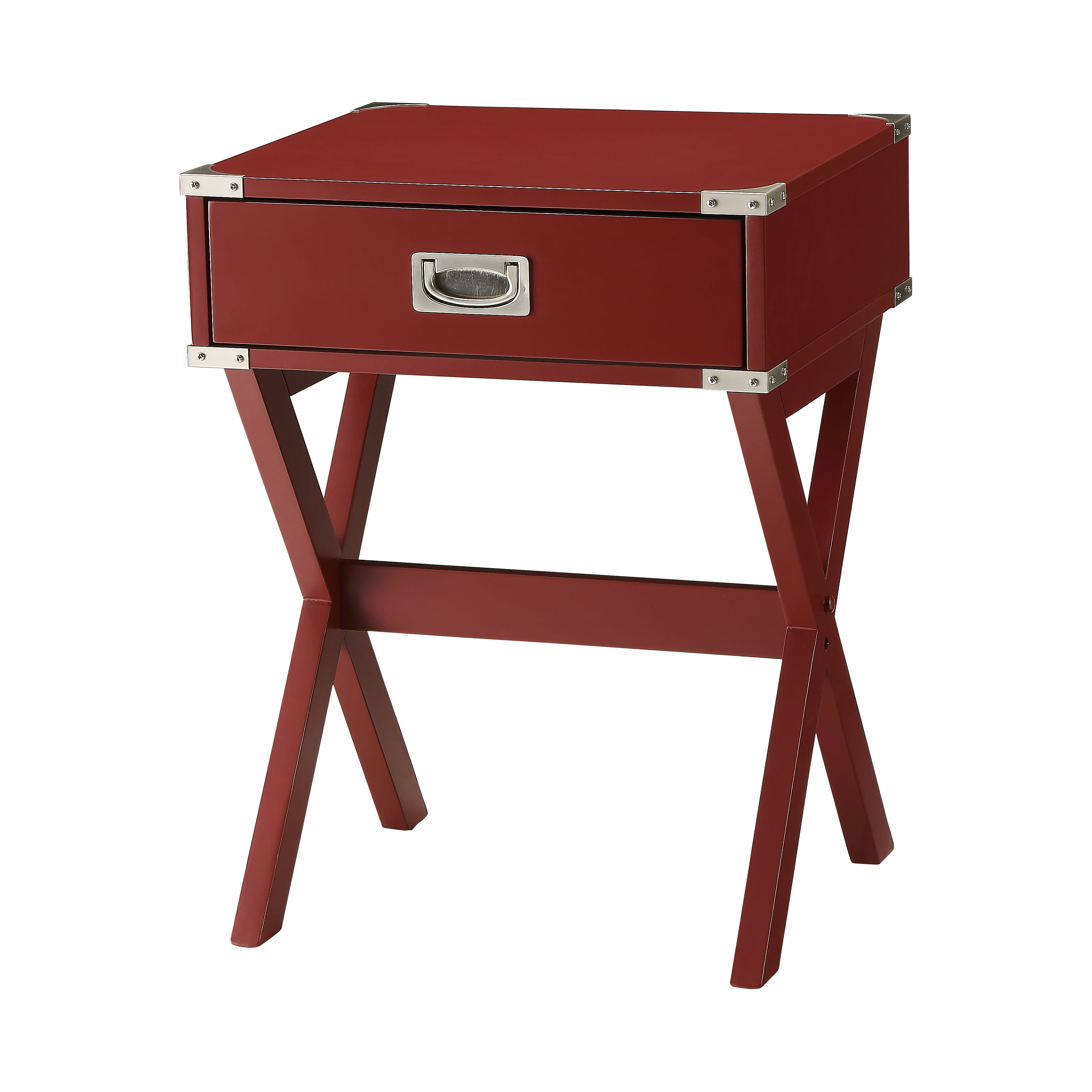 Longshore Tides Annalaura Cross Legs End Table with Storage | Wayfair