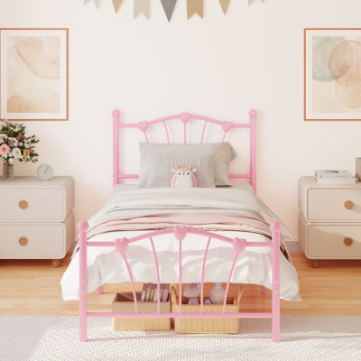 red heart bed frame