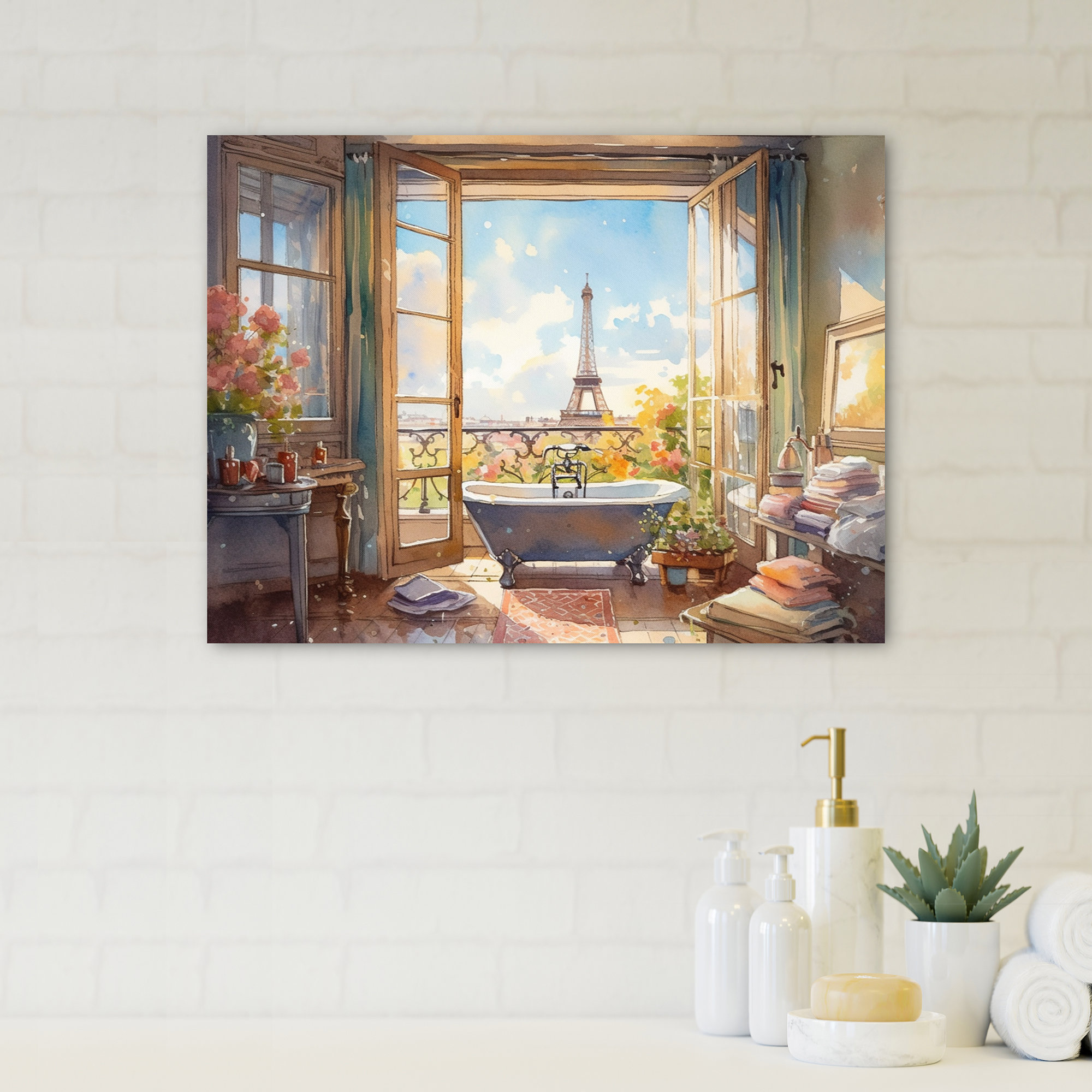 Ophelia & Co. Perianne Bathtub Bliss with a View of the Eiffel Tower ...