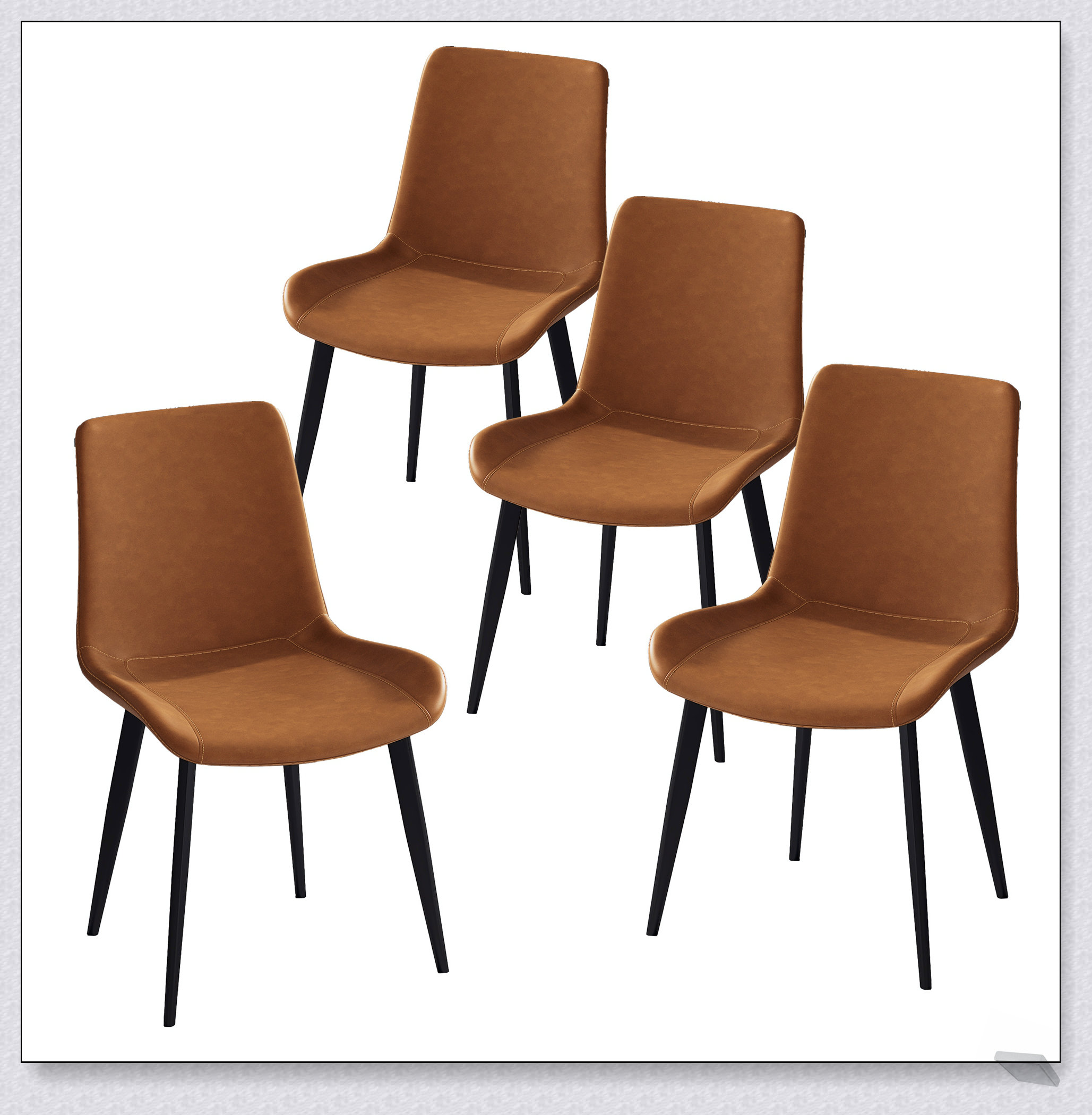 Latitude Run® Modern Faux Leather Upholstered Dining Chairs, Set of 4 ...