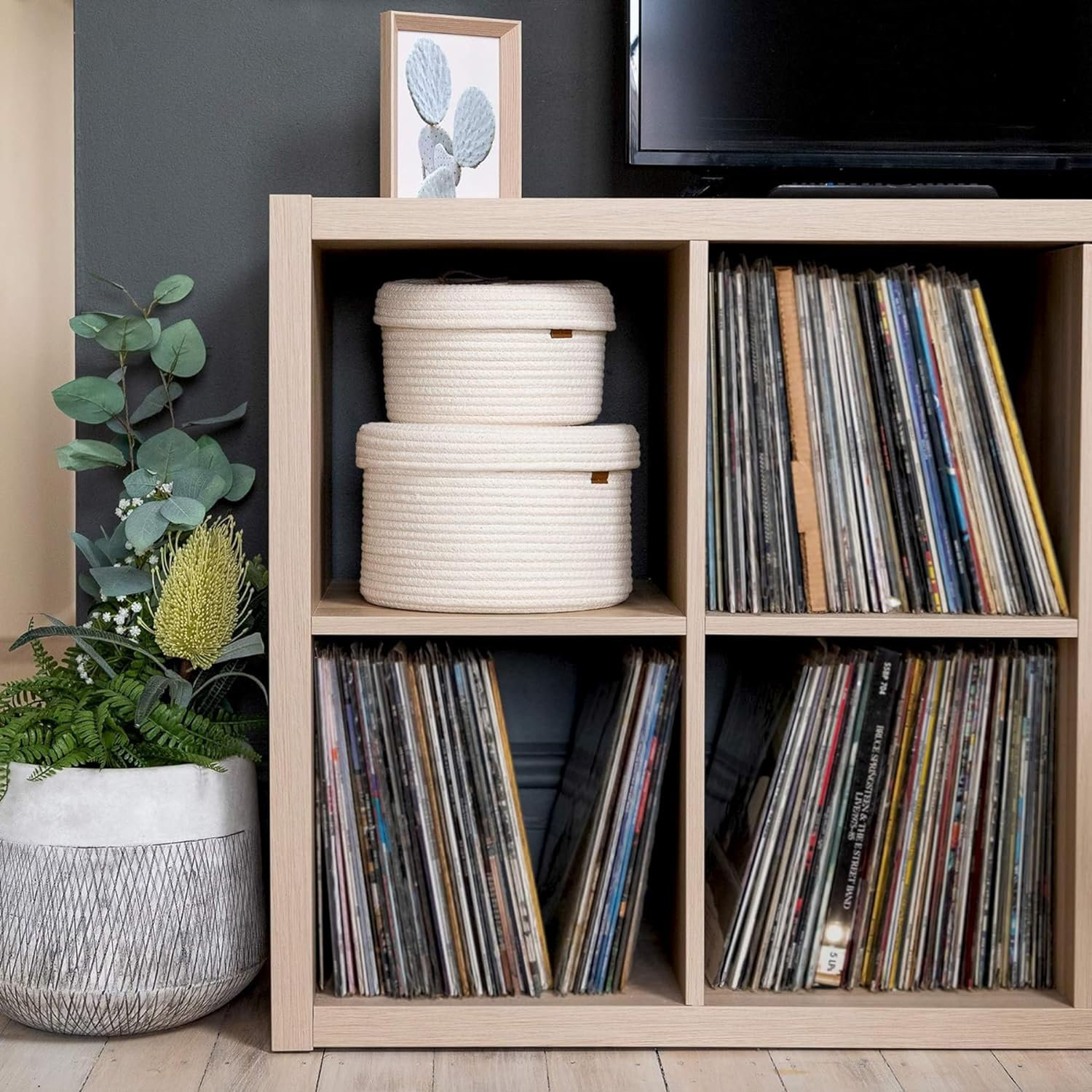 Hokku Designs Set Of 2 Decorative Storage Baskets With Lids - Round ...