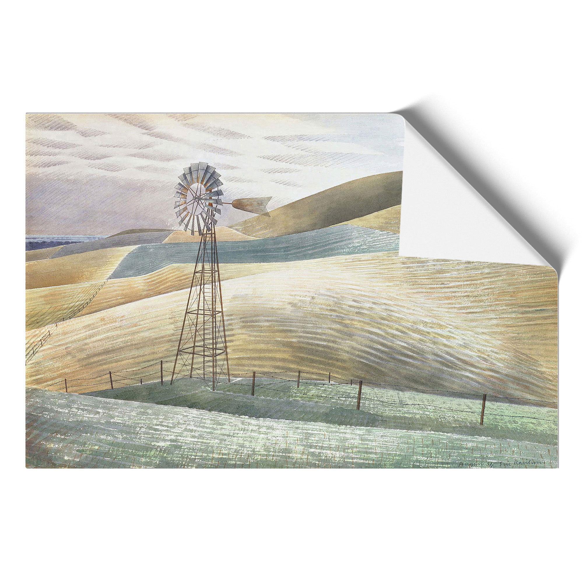 East Urban Home Furlongs Waterwheel by Eric Ravilious - Unframed ...