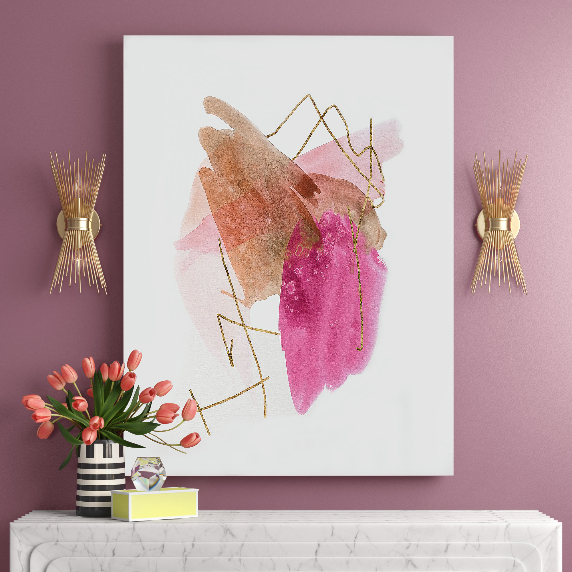 Etta Avenue™ Rose Edge II' - Painting Print on Canvas & Reviews | Wayfair