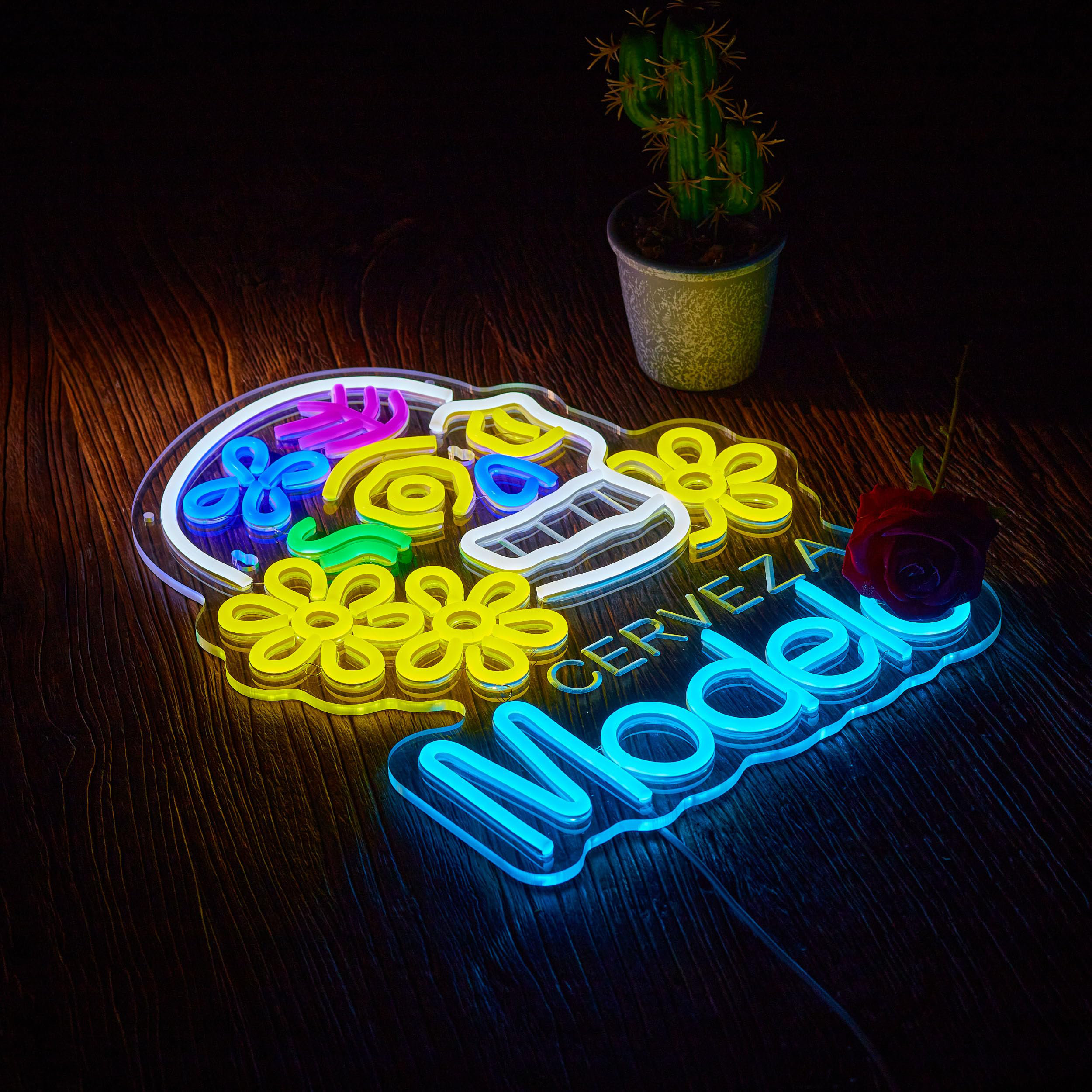 Trinx Neon Sign For Wall Décor Model Beer Bar Cerveza Neon Light Up ...