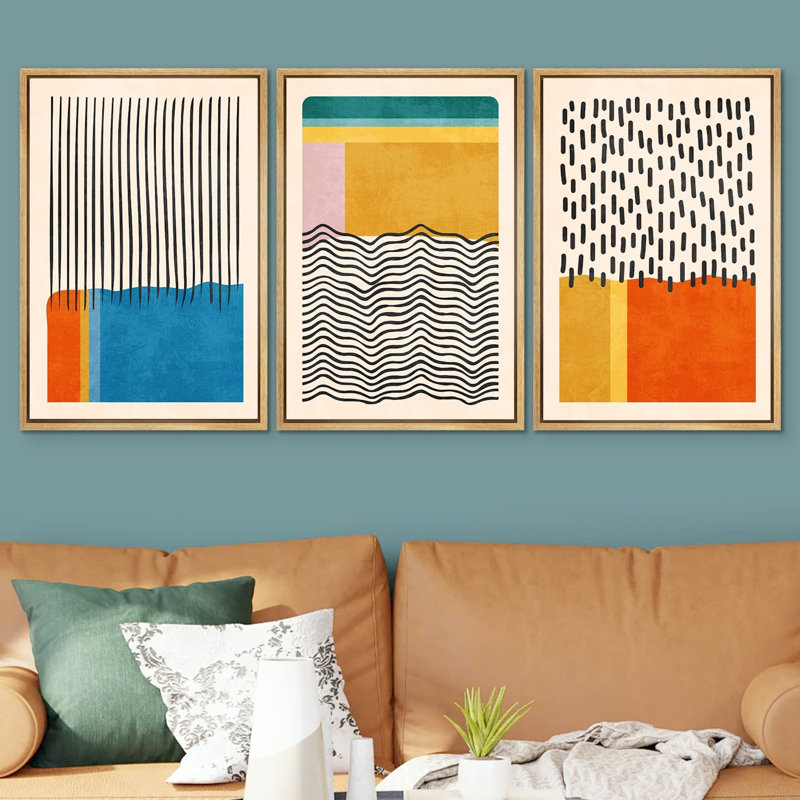 IDEA4WALL Abstract Vibrant Color Blocks Mid-Century Vibrant Color Block ...