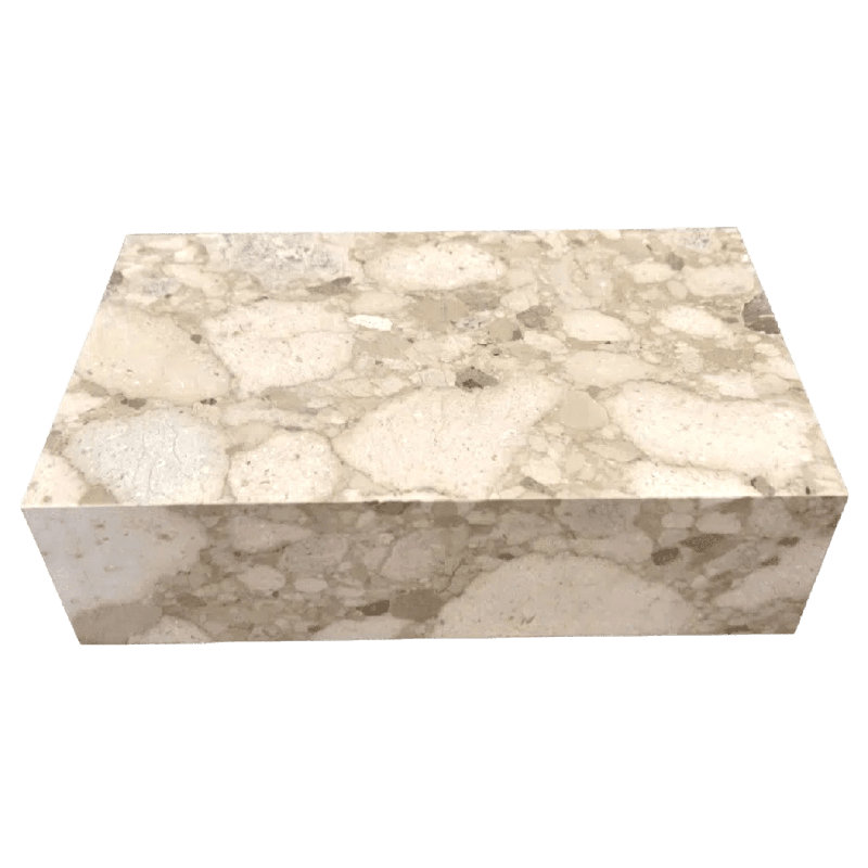 BETACH Genuine Marble Coffee Table Beige - Breccia Marble | Wayfair