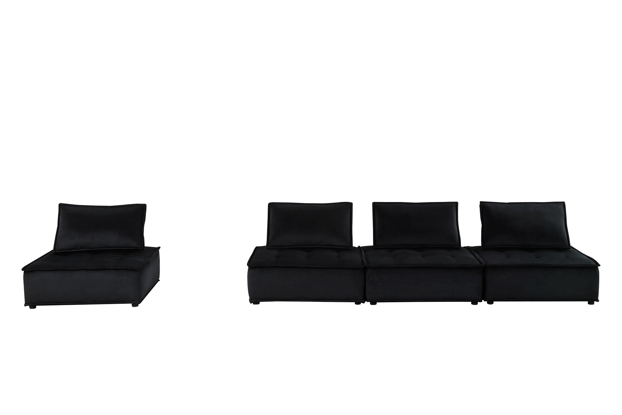 Angel Queen Velvet Sectional Sofa,Ottoman | Wayfair