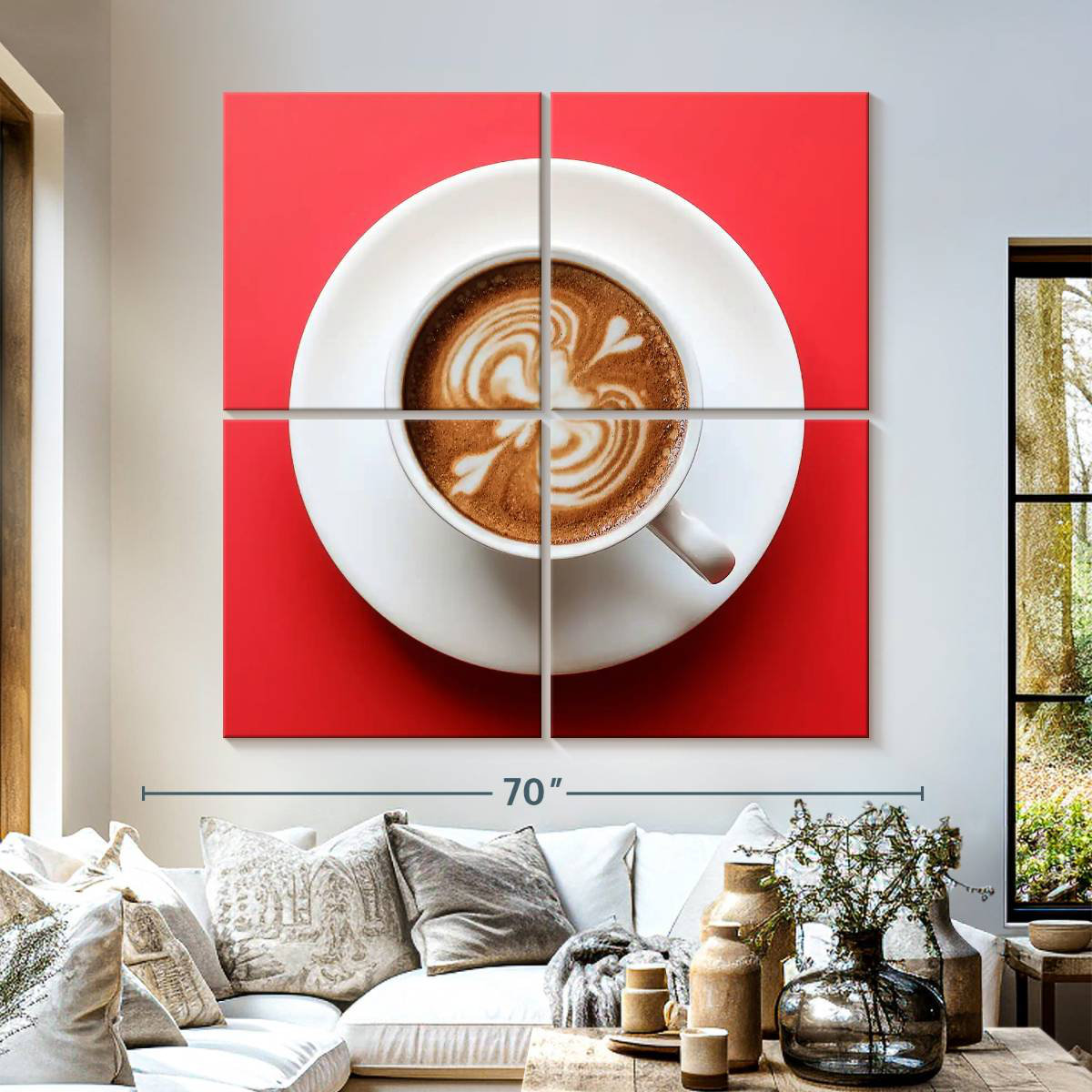 Ebern Designs Yarlin Coffee On Red | Wayfair