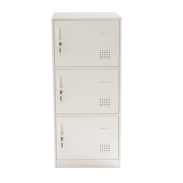 Inbox Zero 3 Door Vertical Stackable Storage Cabinet with Lock | Wayfair