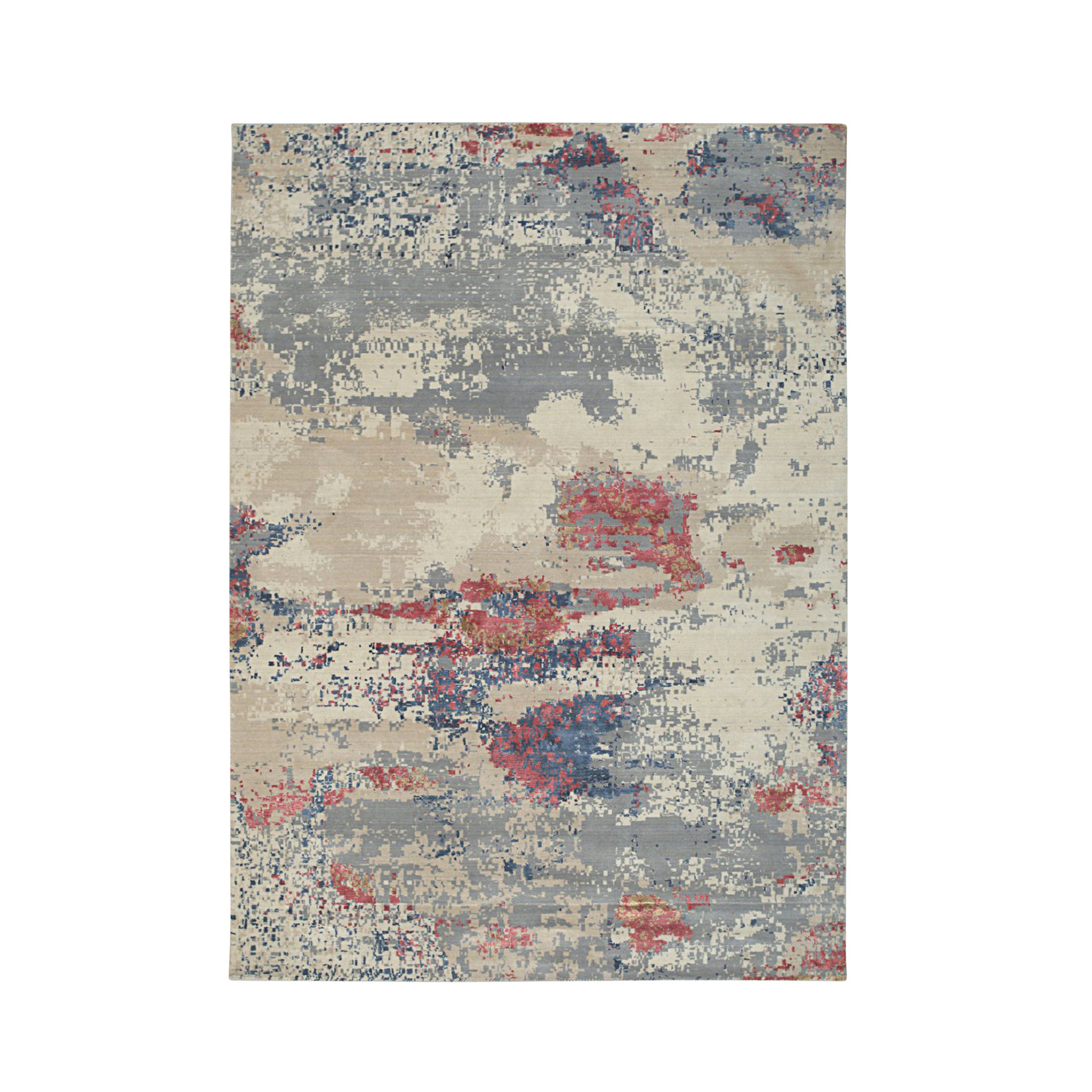 17 Stories Ivory / Red Contemporary Modern Hand Crafted Area Rug ...