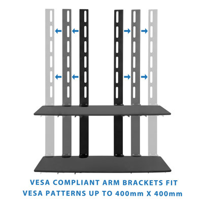 Mount-It! TV Wall Mount Shelf for Cable Box | AV | 2 Shelves | Tempered ...