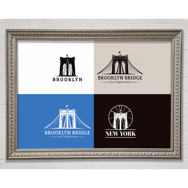Happy Larry Brooklyn Bridge Design Framed Print | Wayfair.co.uk