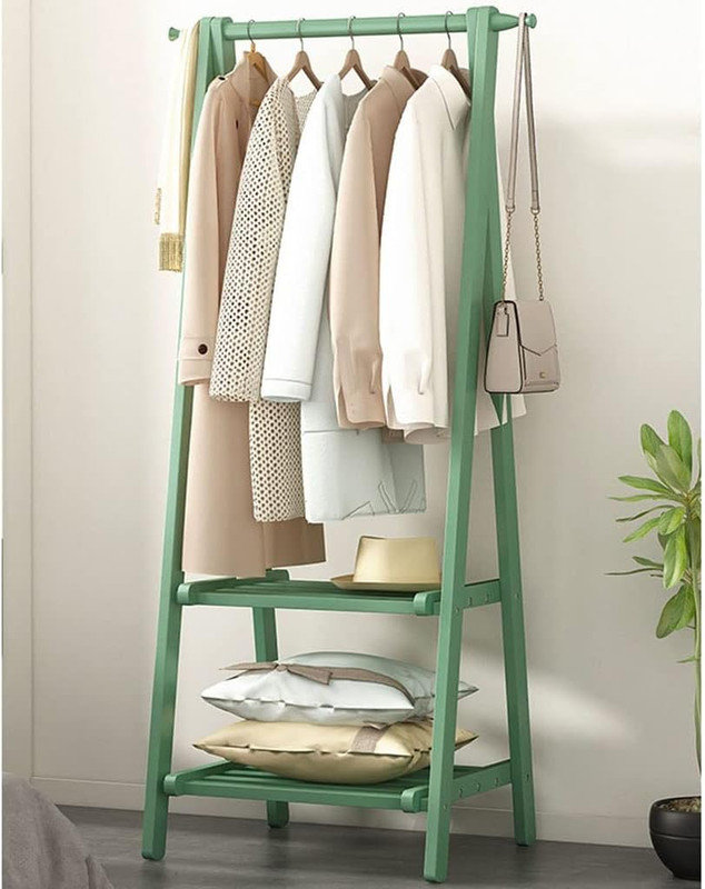 Lark Manor™ Foldable Bamboo Clothing Rack with Storage Shelves ...