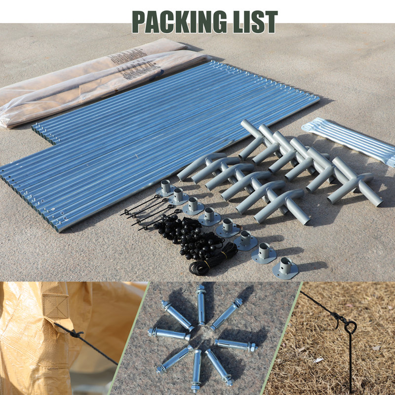 Thanaddo 10 Ft. W x 20 Ft. D Carport Galvanized Steel Portable Garage ...