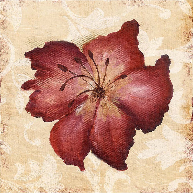 Bay Isle Home Red Flower 1 On Canvas by Jace Grey Painting - Wayfair Canada