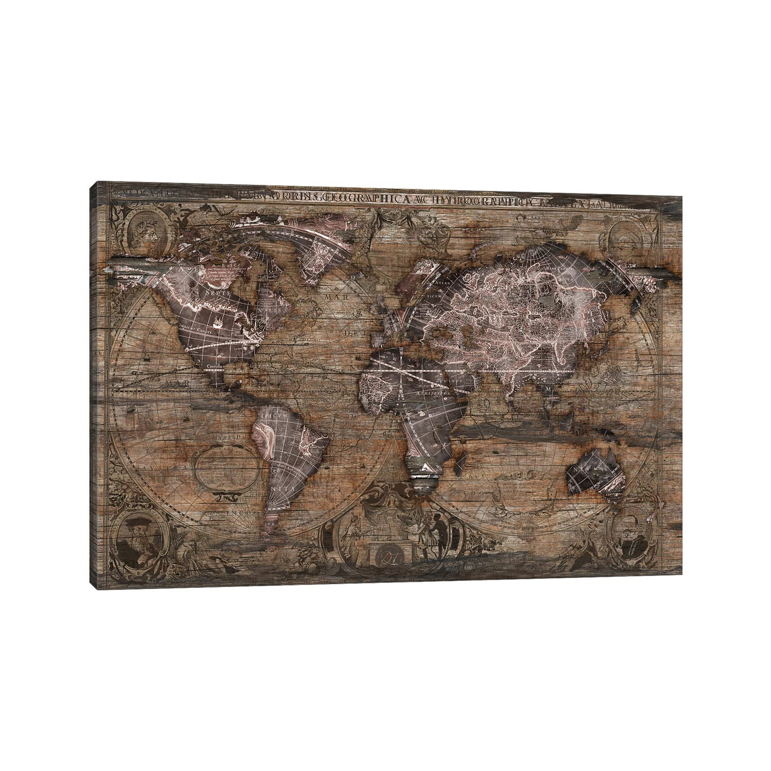 iCanvas Vintage Art World Map | Wayfair.co.uk