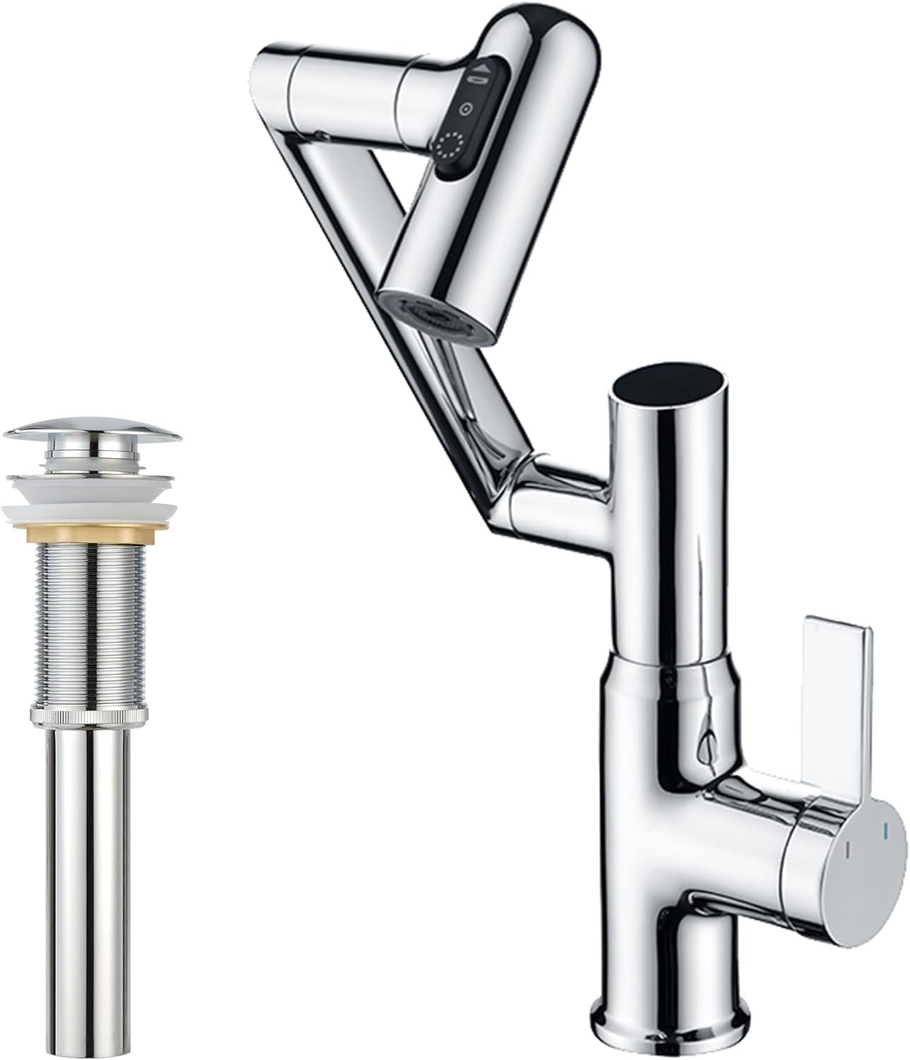 Lefton Rotatable Bathroom Faucet Bf2204 With Pop-up Sink Drain Stopper ...
