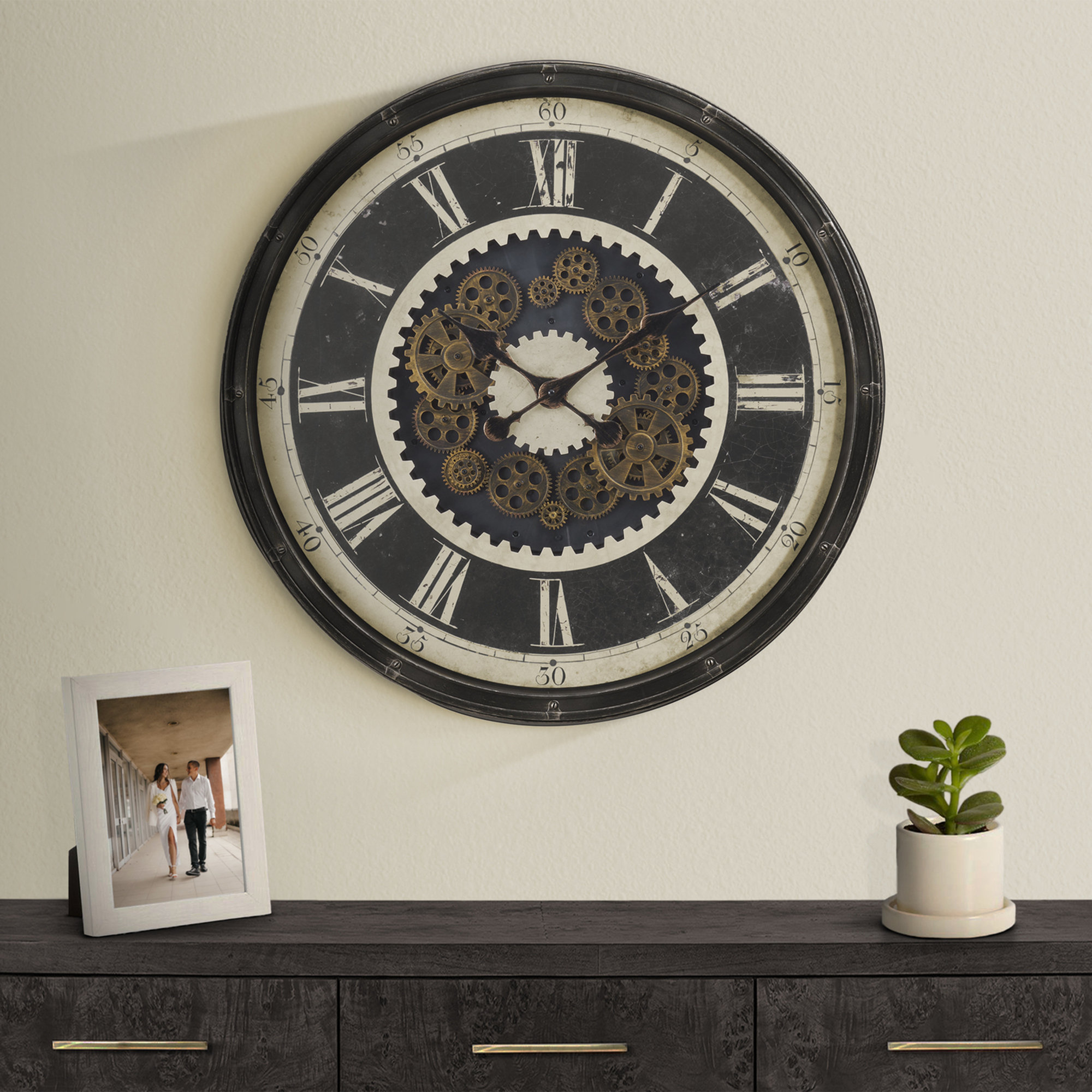 Trent Austin Design® Clocks, 30" Round, Gear Mechanism, Large Oversized ...