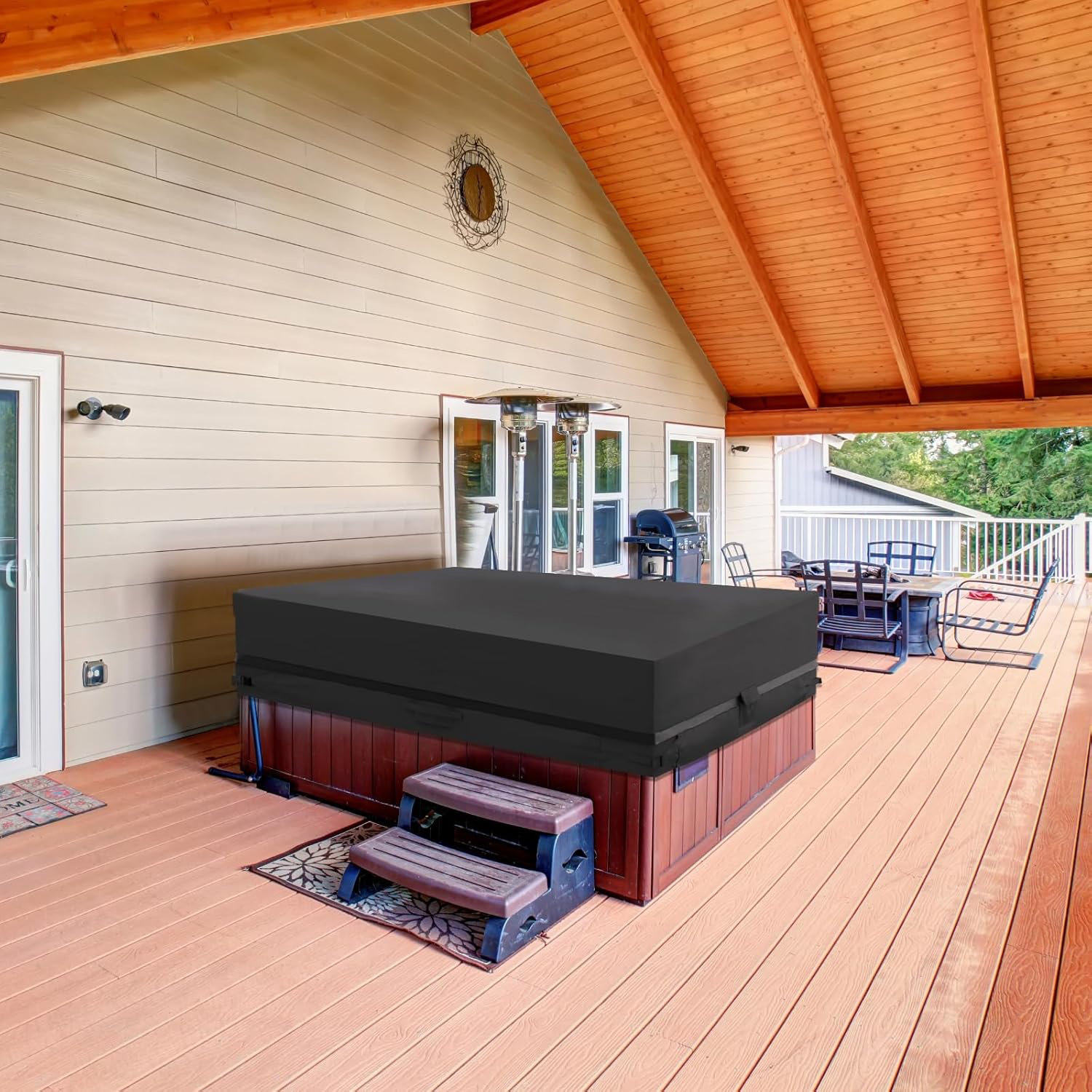 7 Star Marketplace US Outdoor Hot Tub Cover, 85×85 Inch Heavy Duty SPA ...