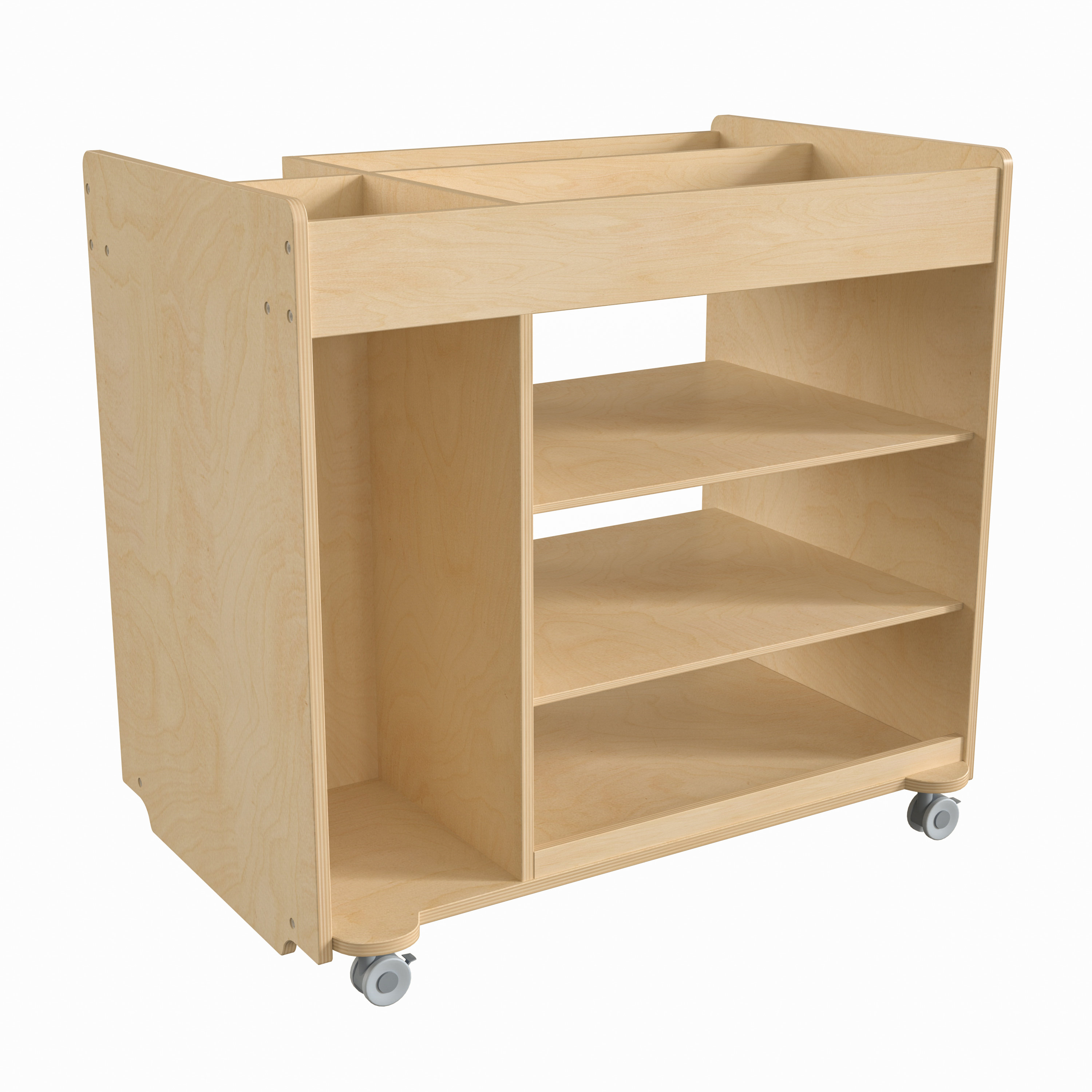 Bright Beginnings Commercial Wooden Mobile Cart With Vertical And ...