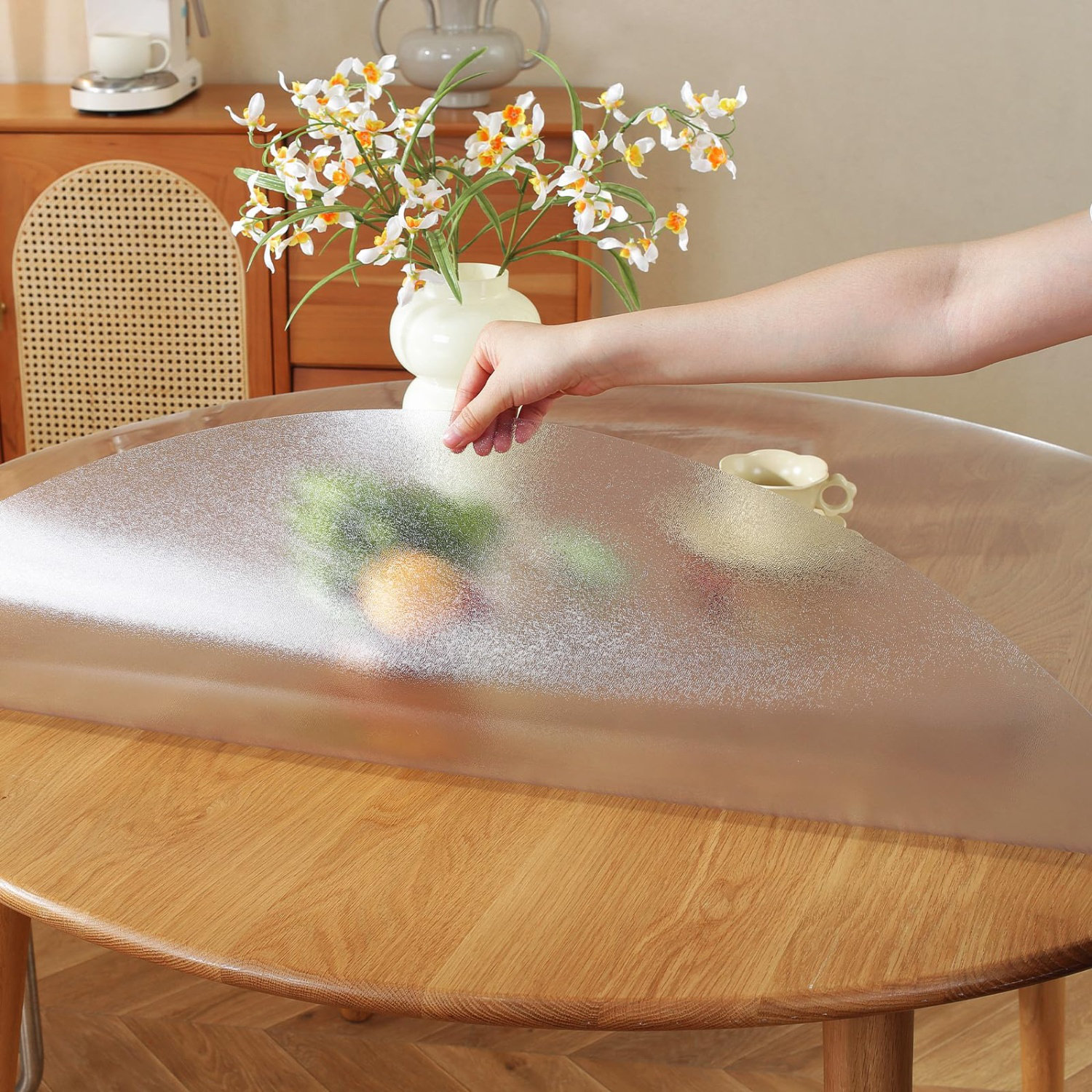 Rebrilliant 2.0Mm Thick Clear Round Table Protector, Round Table Cover ...