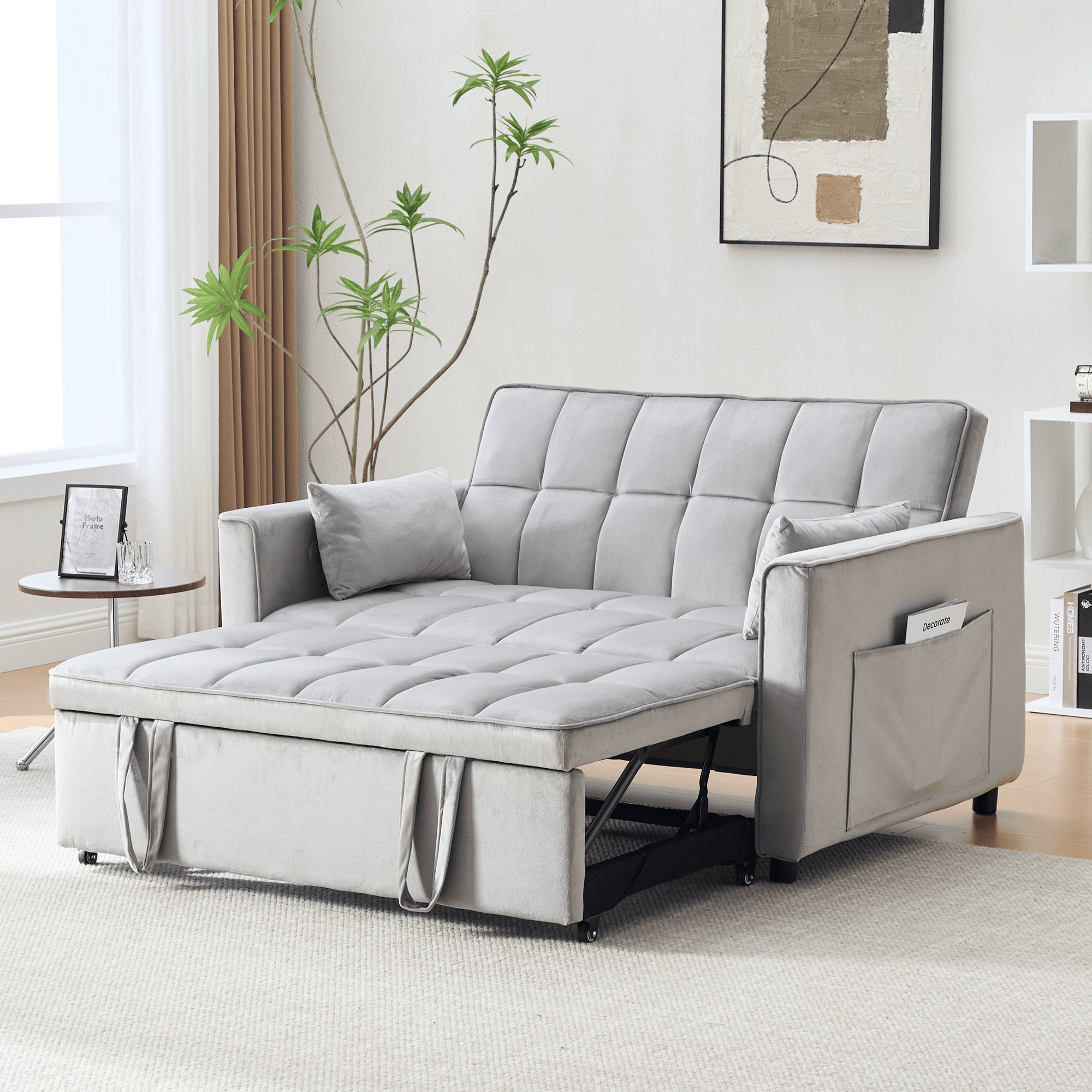 Mercer41 3 In 1 Convertible Sleeper Sofa Bed, Pull Out Couch For Living ...