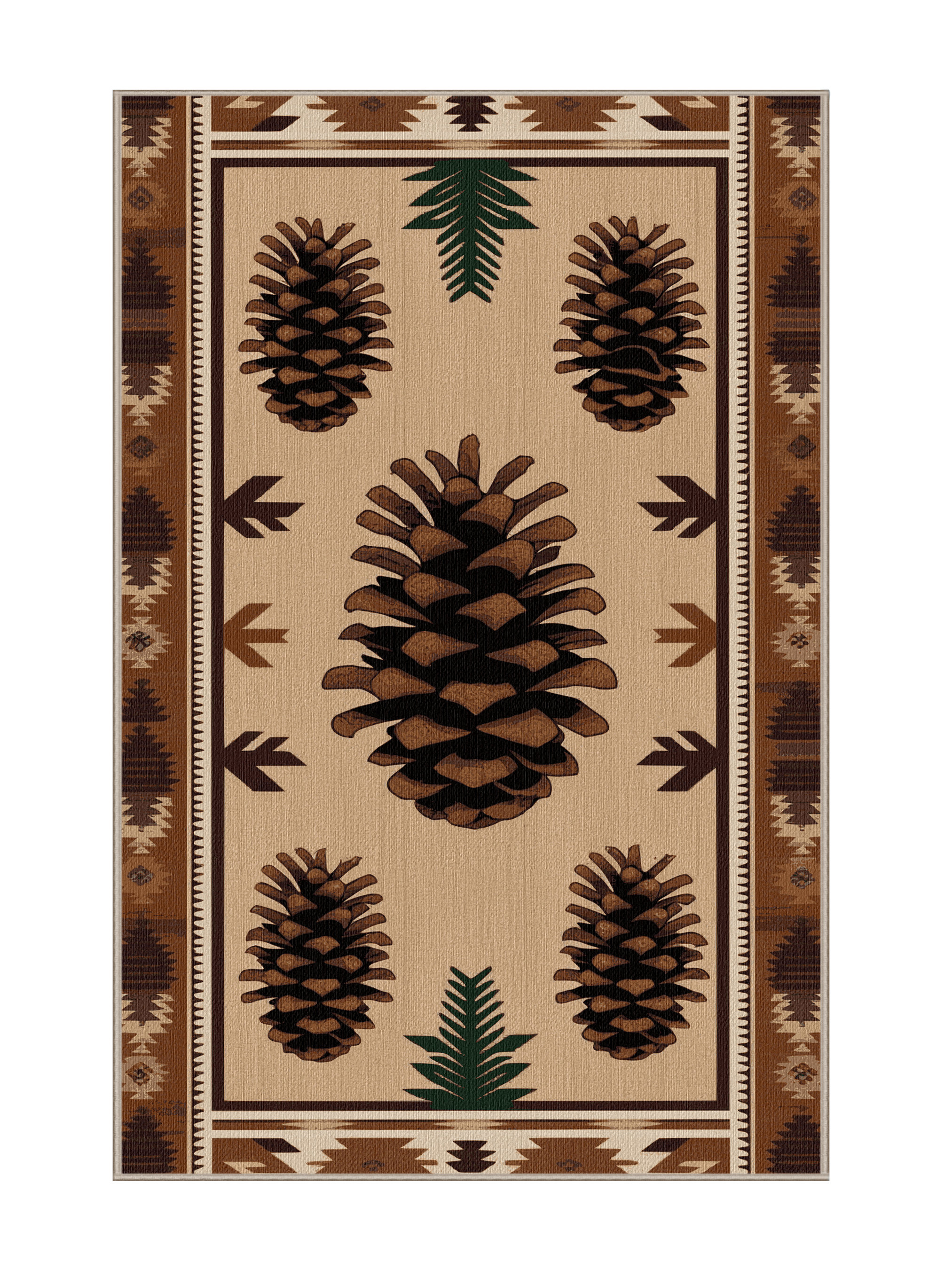 Foundry Select Washable Pinecone Southwestern Area Rug | Wayfair