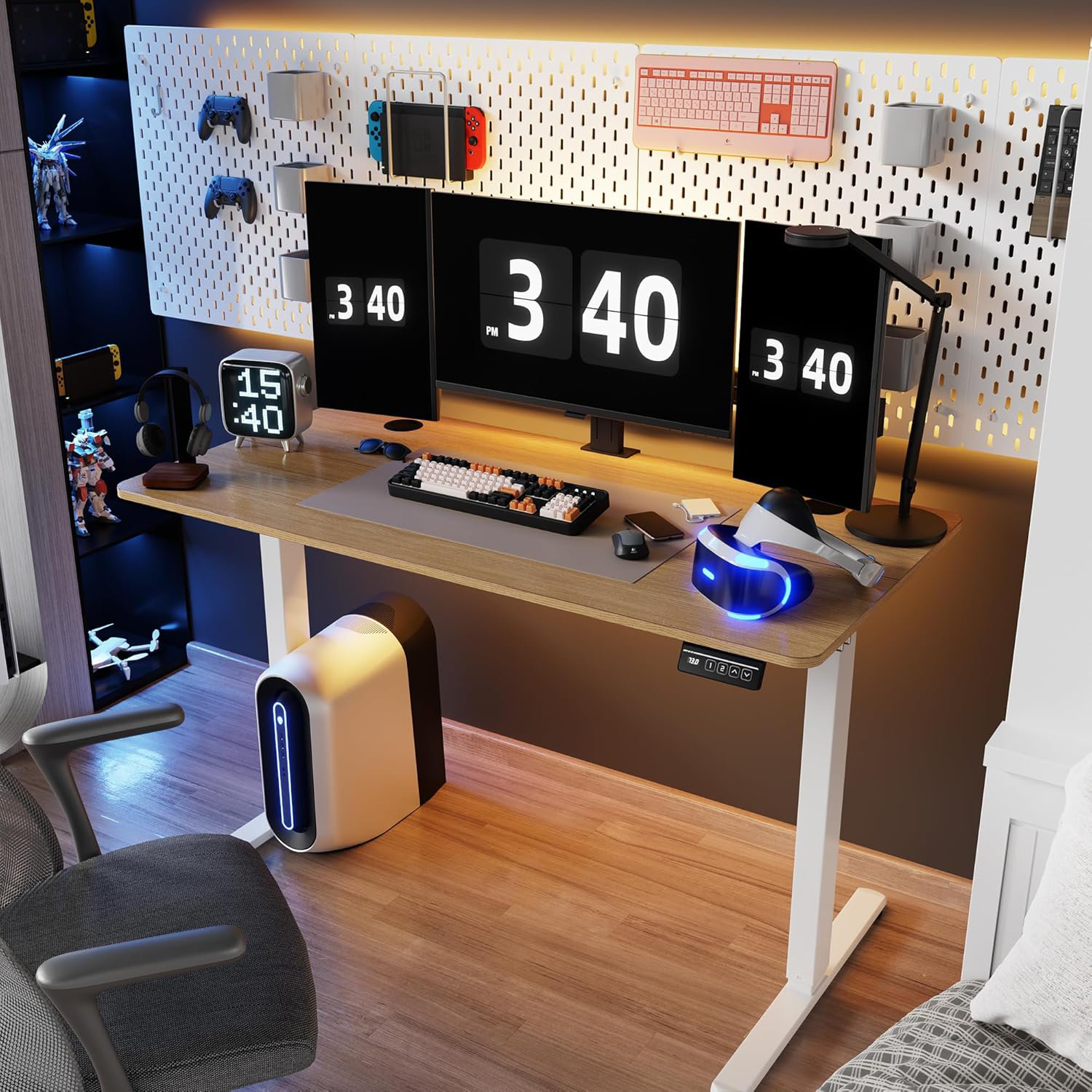 Inbox Zero Electric Height Adjustable Standing Desk With Memory Settings, Anti-Collision ...