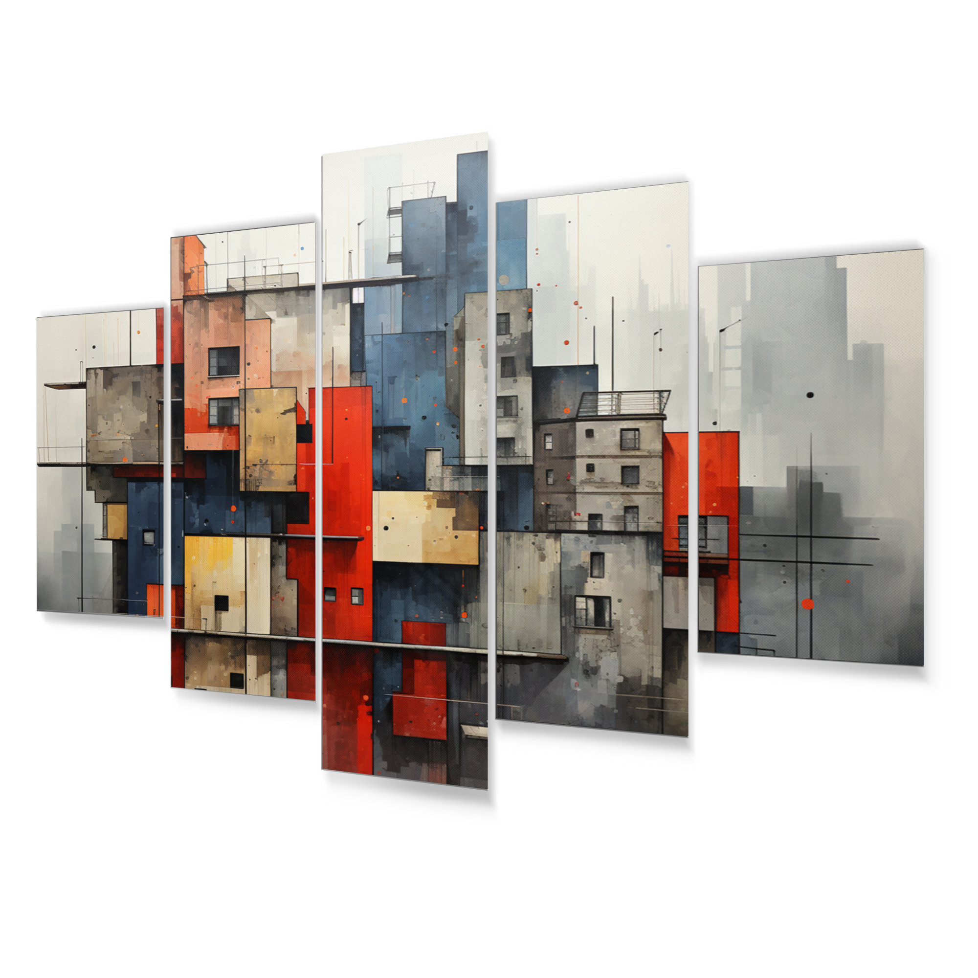 Design Art Abstract Architectures III - Abstract Collages Metal Wall ...