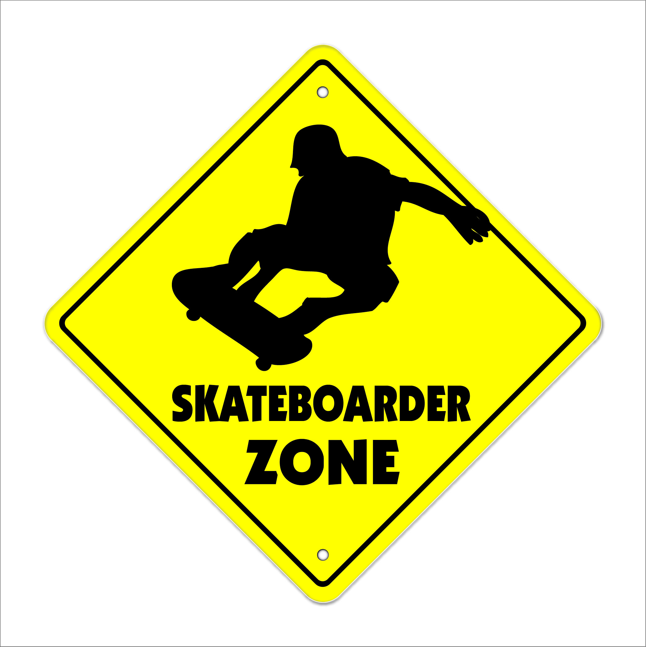 SignMission Skateboarder Crossing Sign Zone Xing Indoor Outdoor 12 Inch ...