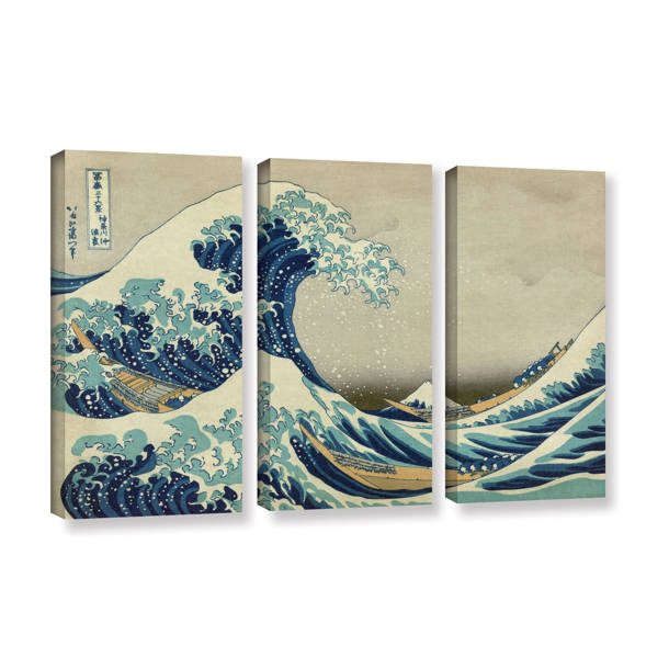 Vault W Artwork The Great Wave Off Kanagawa On Canvas 3 Pieces by ...