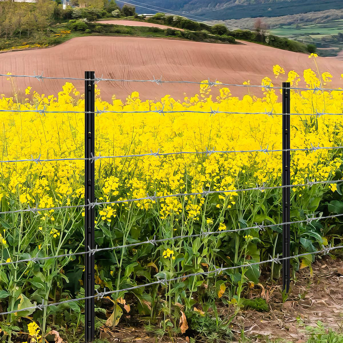 MOEPISY Metal Fence Post, Pack Of 15, T Post For Wire Fence, No Dig ...