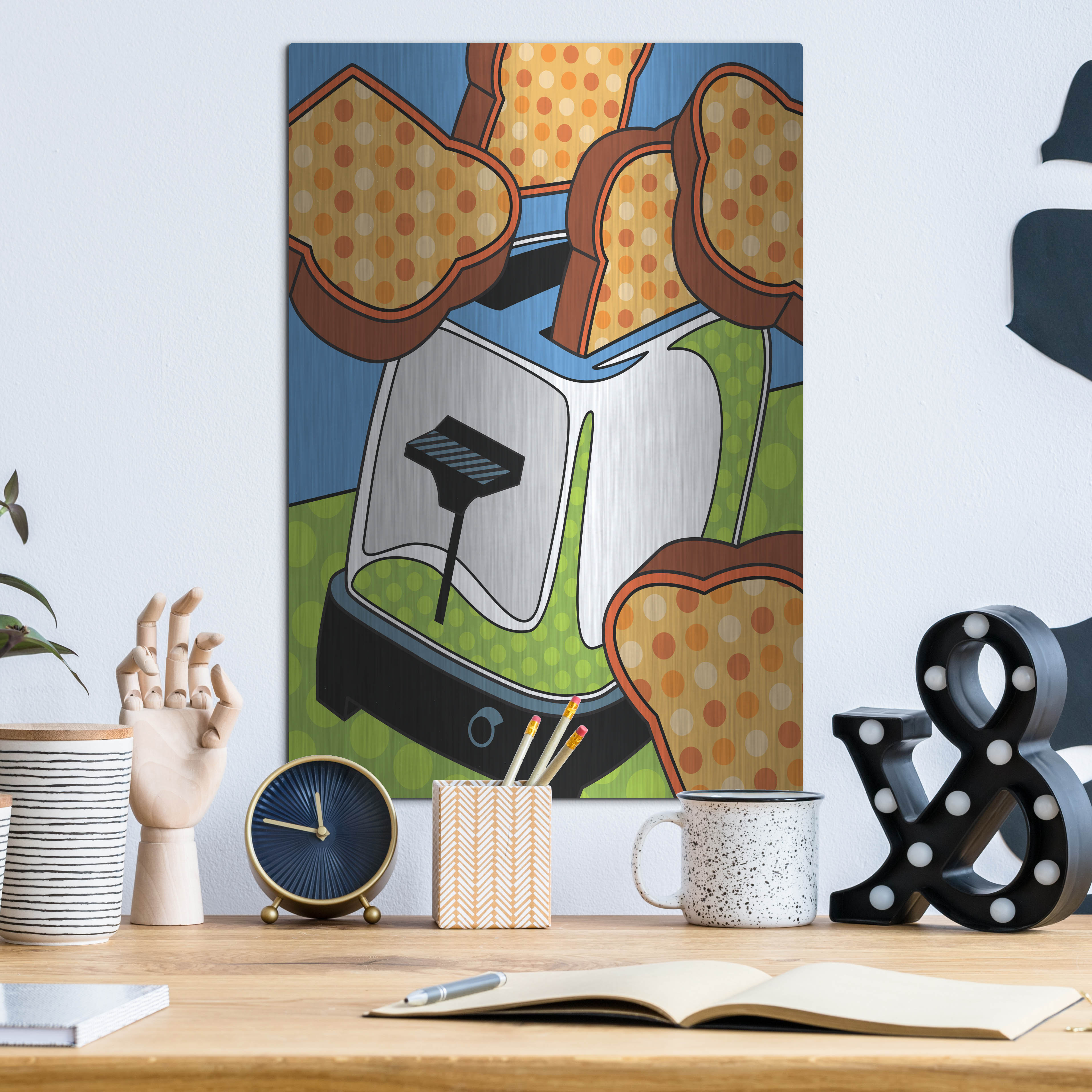 Latitude Run® 'Flying Toast' by Ron Magnes, Metal Wall Art | Wayfair