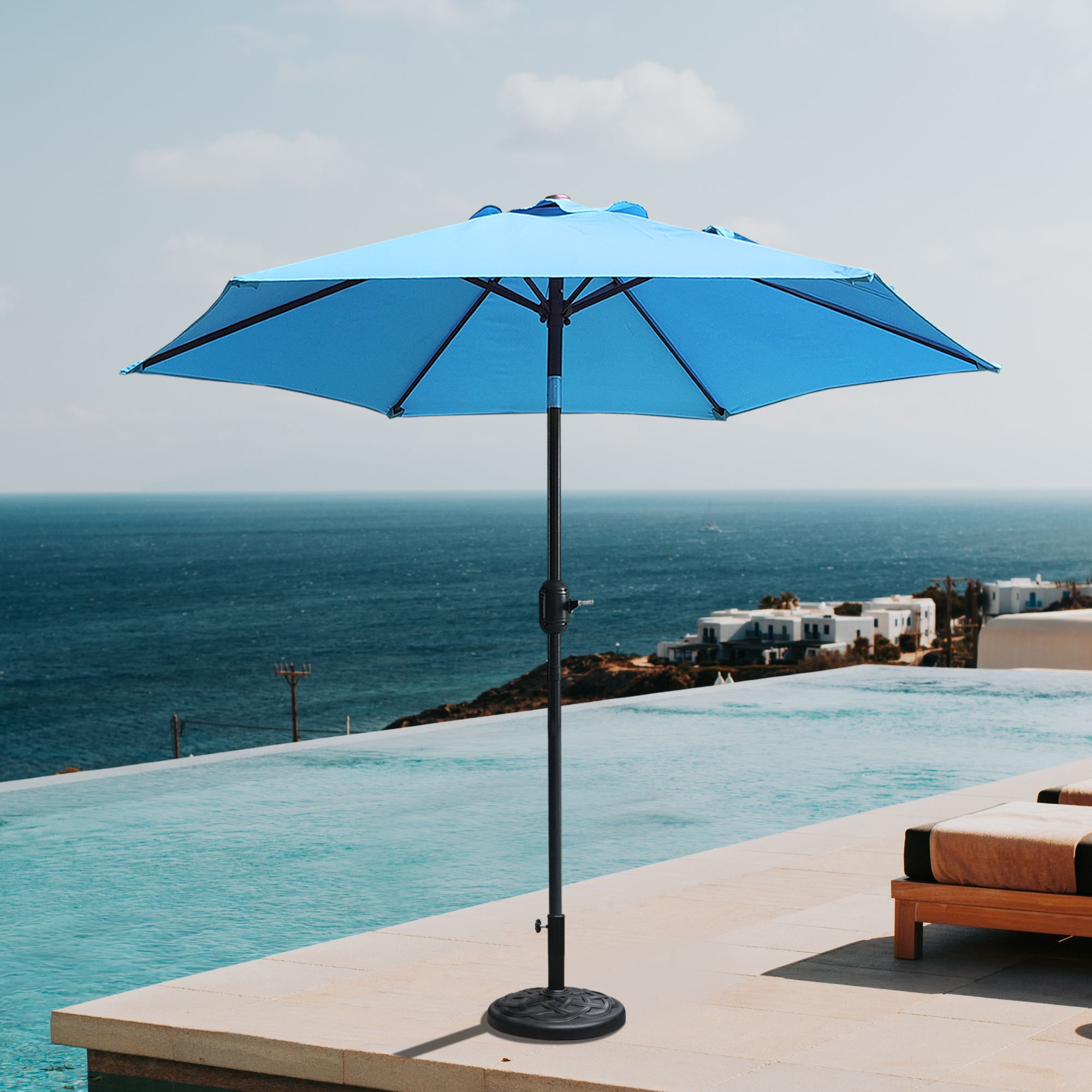 Arlmont & Co. Netha 7'5" x 7'5" Hexagonal Market Umbrella | Wayfair