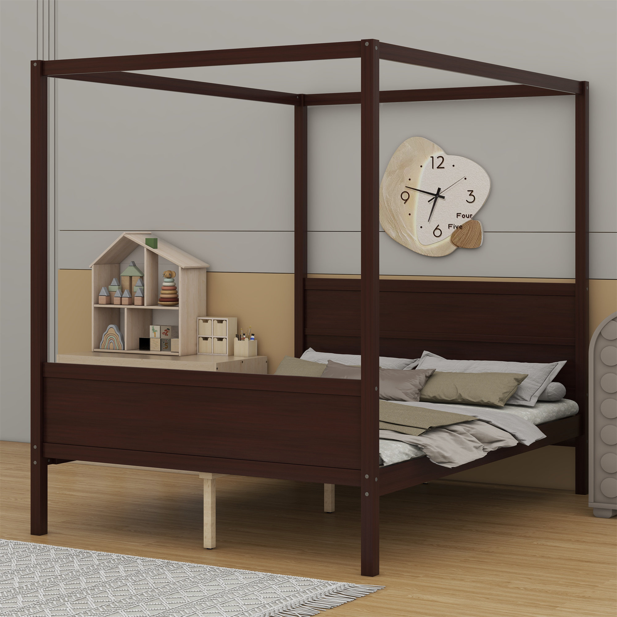 Astoria Grand Canopy Platform Bed With Headboard And Footboard | Wayfair