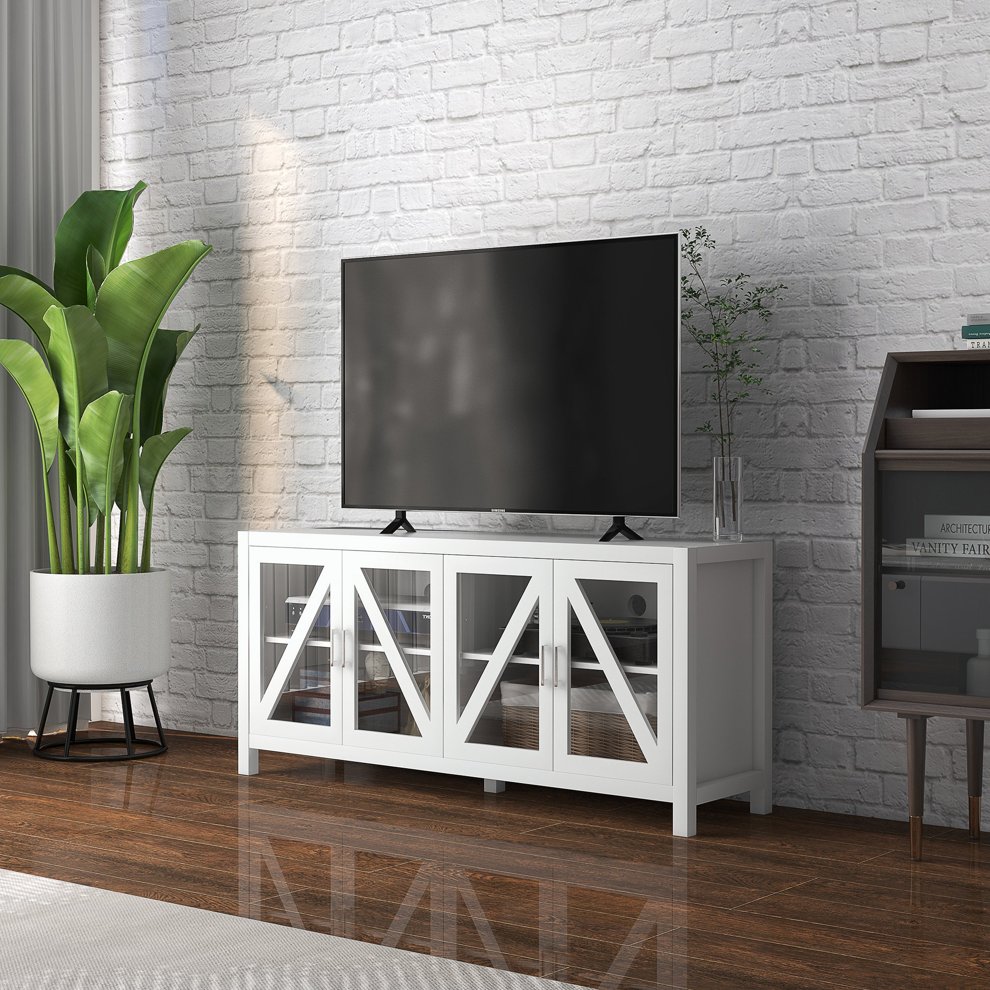 Latitude Run® Elegant Entertainment Center Mdf Modern Design Living ...
