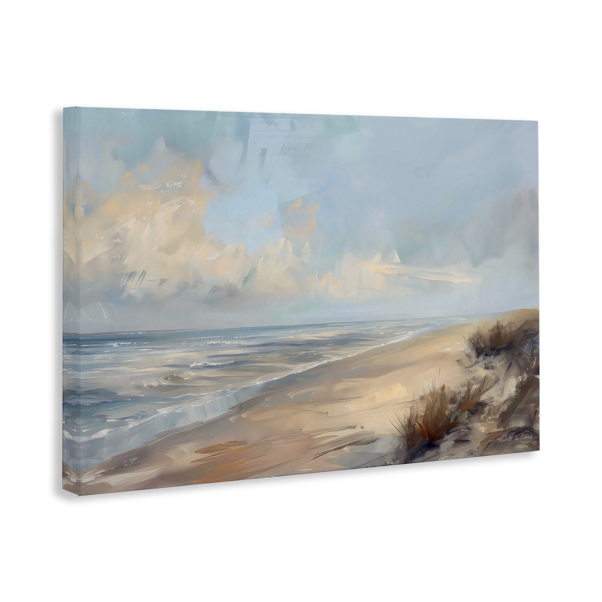 Highland Dunes Golden Sands Beach View Canvas Wall Art, design by LSR ...
