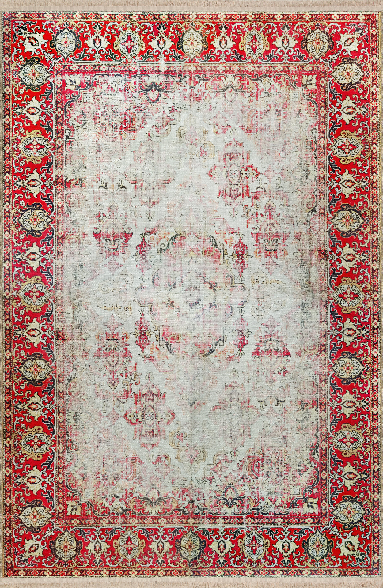 Bloomsbury Market Red-Beige Themed Border Motif Abstract Ethnic ...