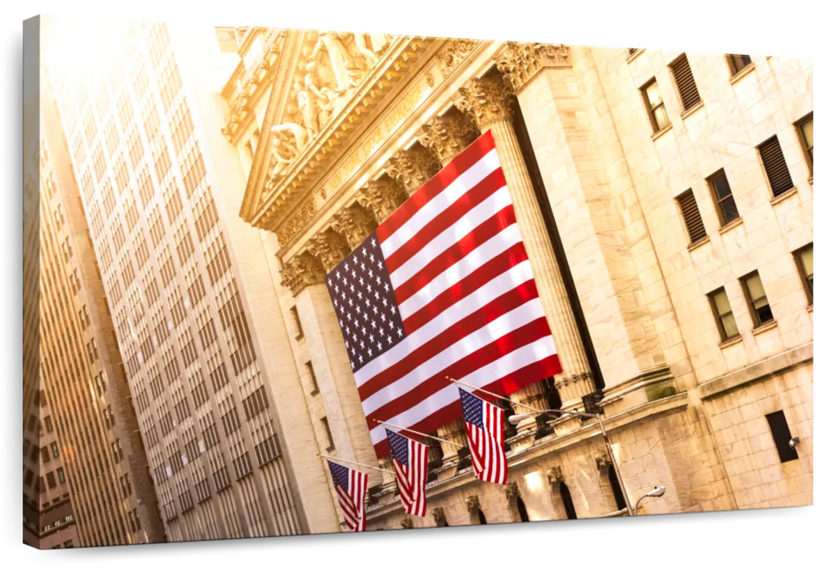 Ebern Designs Borges NY Building American Flag | Wayfair