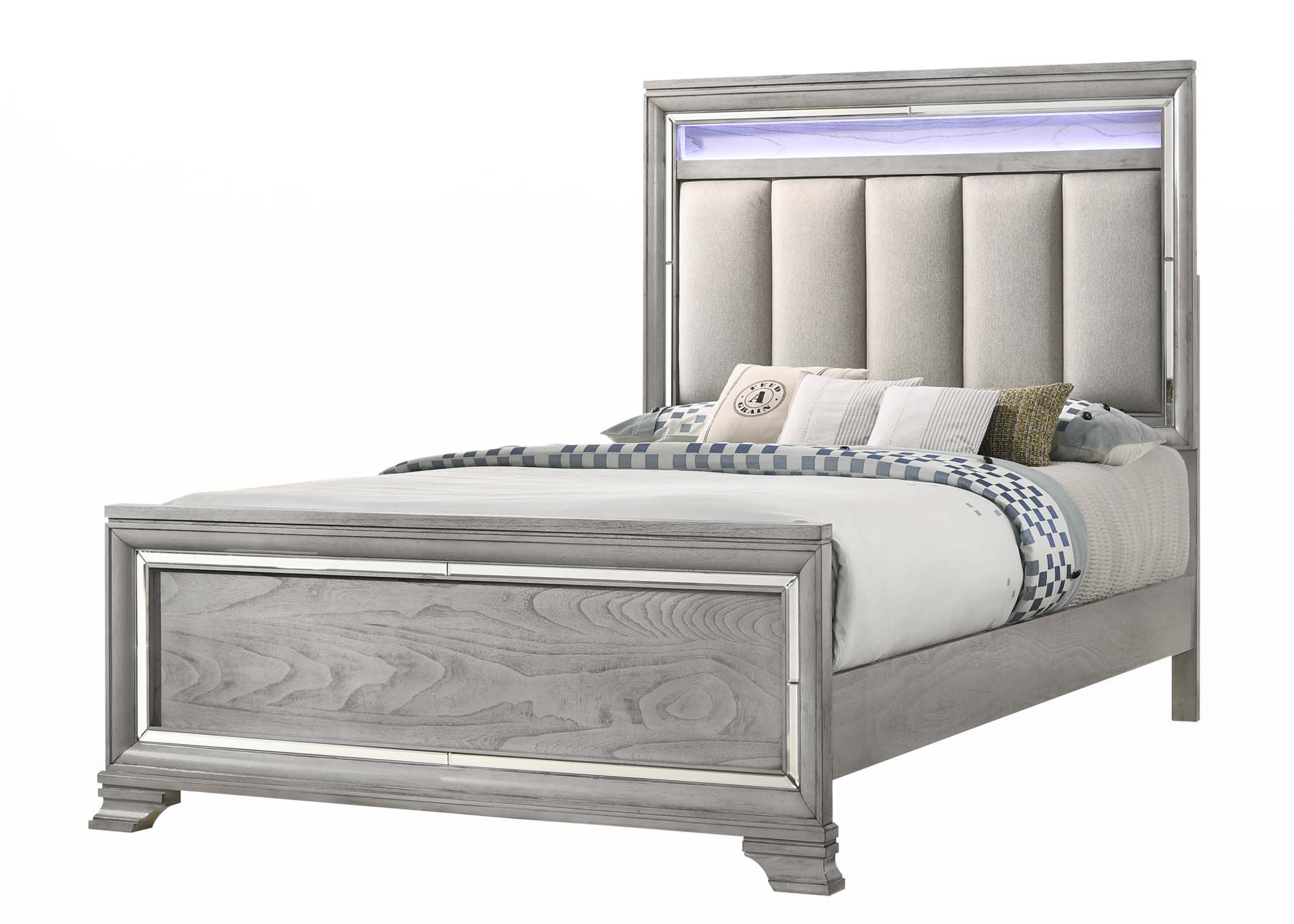 Everly Quinn 1Pc Panel Bed Integrated Led Lighting Tufted Headboard ...