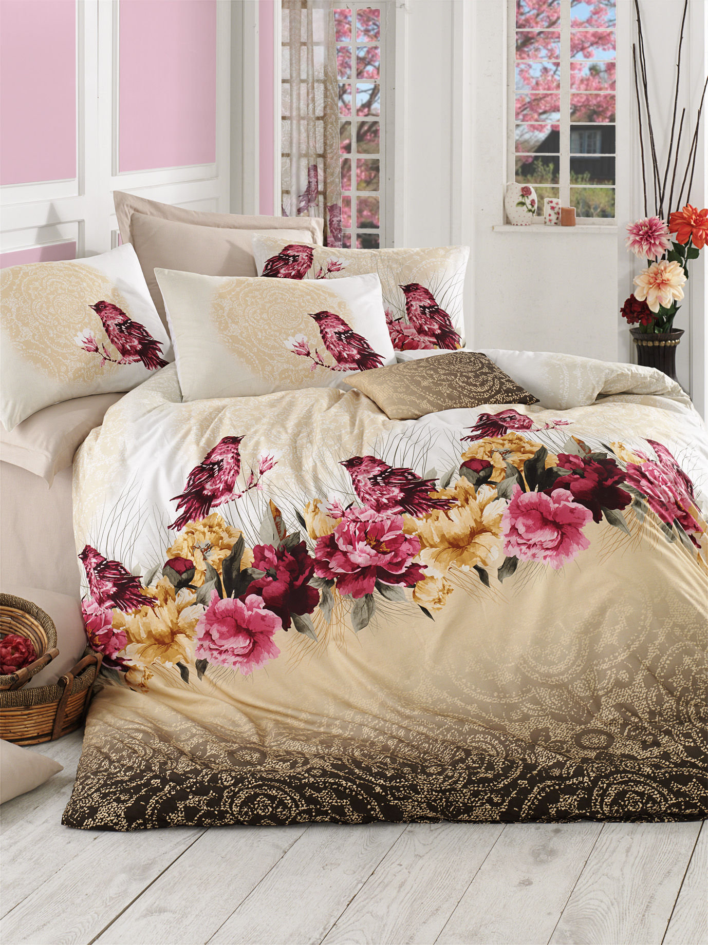 Asir Group INC Turnipseed Brown/Beige/Red 100% Cotton Modern ...